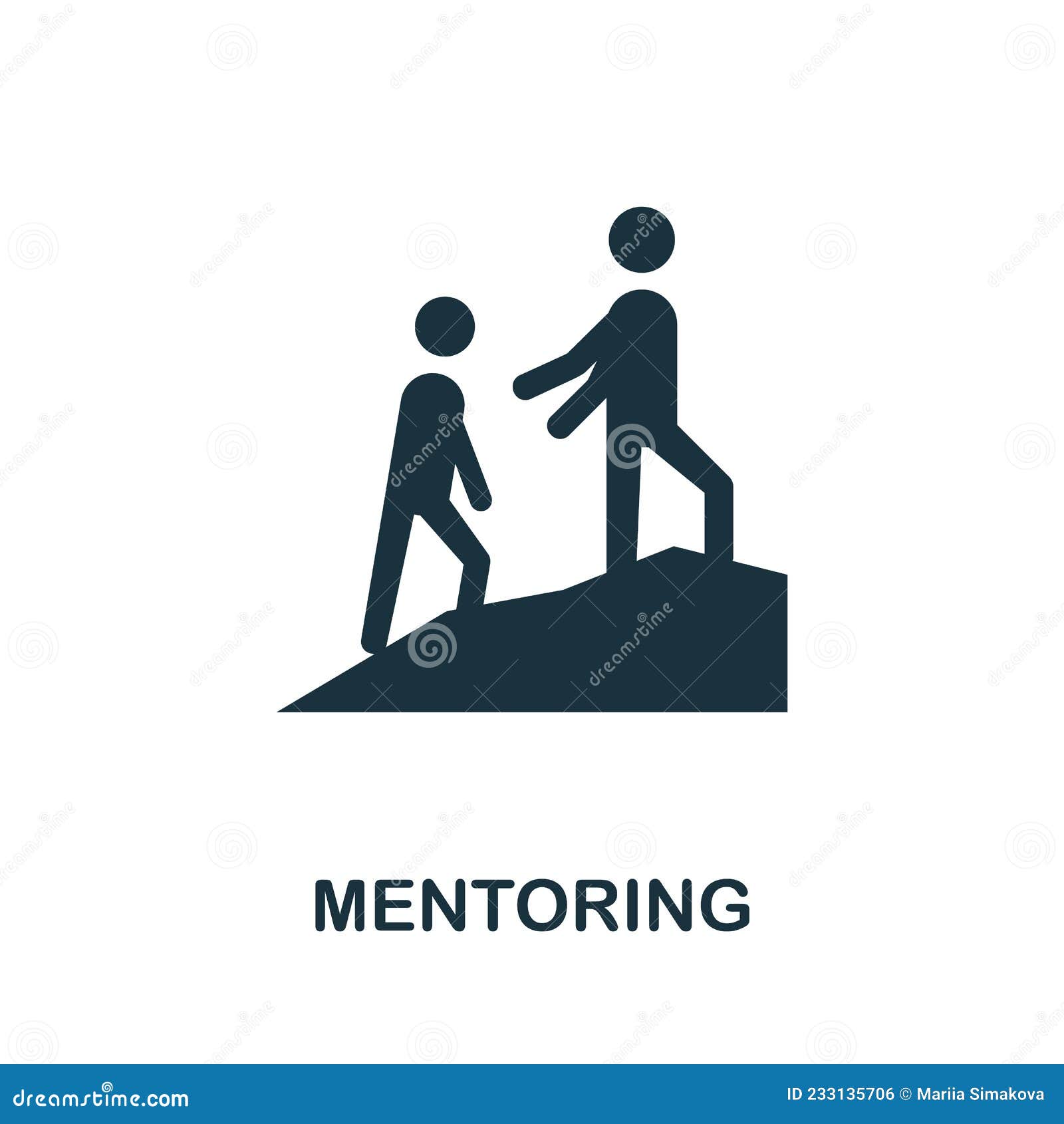 Mentoring Icon. Monochrome Simple Element from Leadership Collection ...