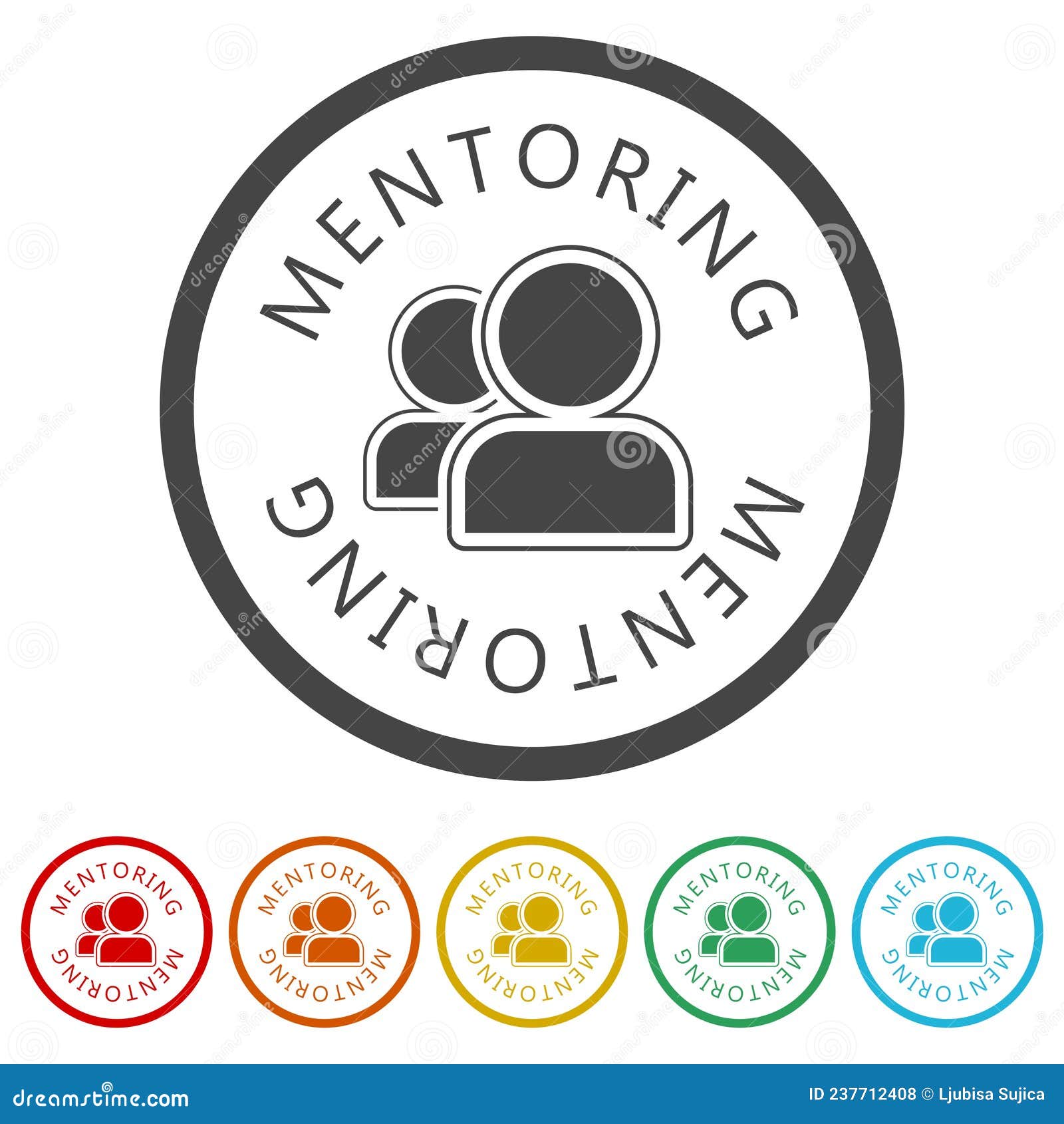 Mentoring Icon Isolated on White Background, Color Set Stock Vector ...