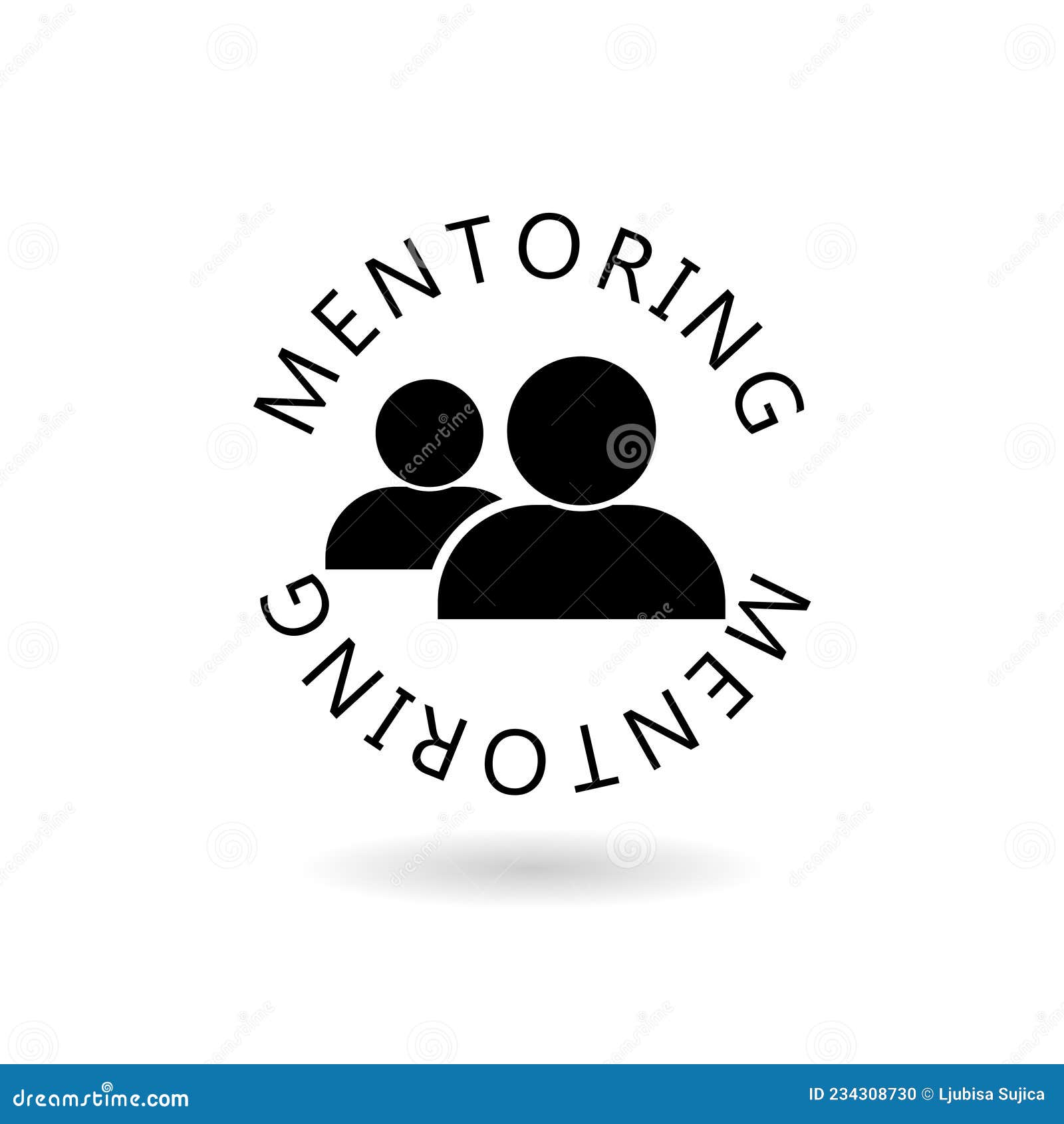 Mentoring Icon with Shadow Isolated on White Stock Vector ...