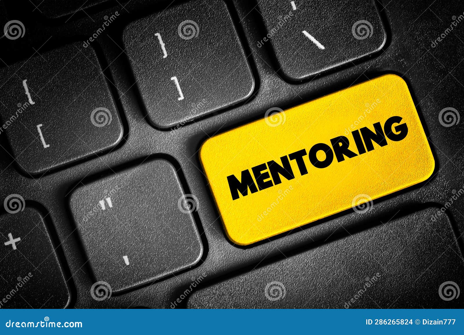 Mentoring is the Influence, Guidance, or Direction Given by a Mentor, Text Button on Keyboard ...