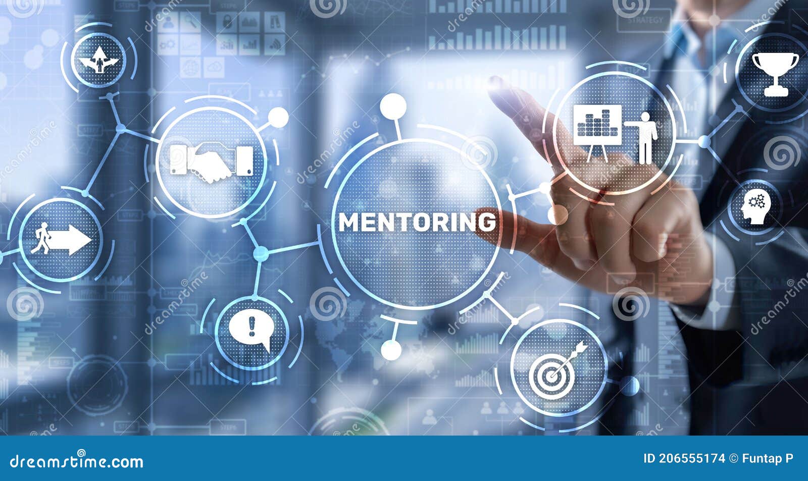 Mentoring Motivation Coaching Career Business Technology Concept. Stock ...