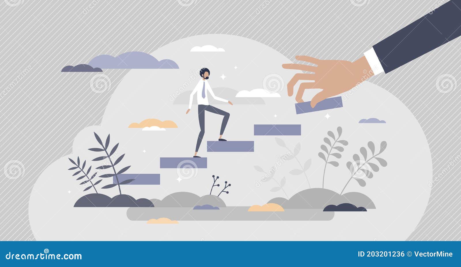 Mentoring Support As Coach Advice To Climb Career Ladders Tiny Person ...