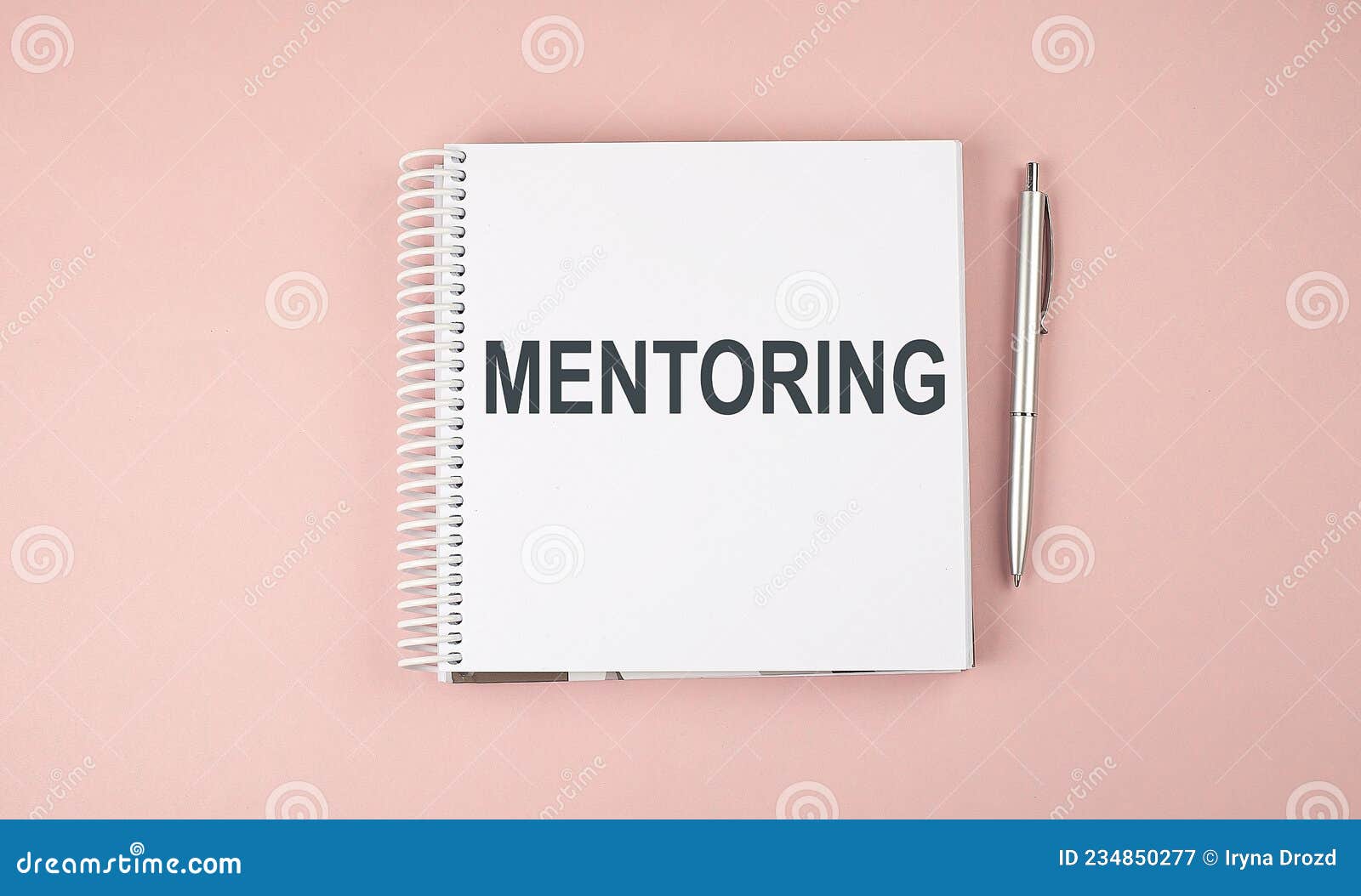 MENTORING Text on Notebook with Pen on the Pink Background Stock Image ...