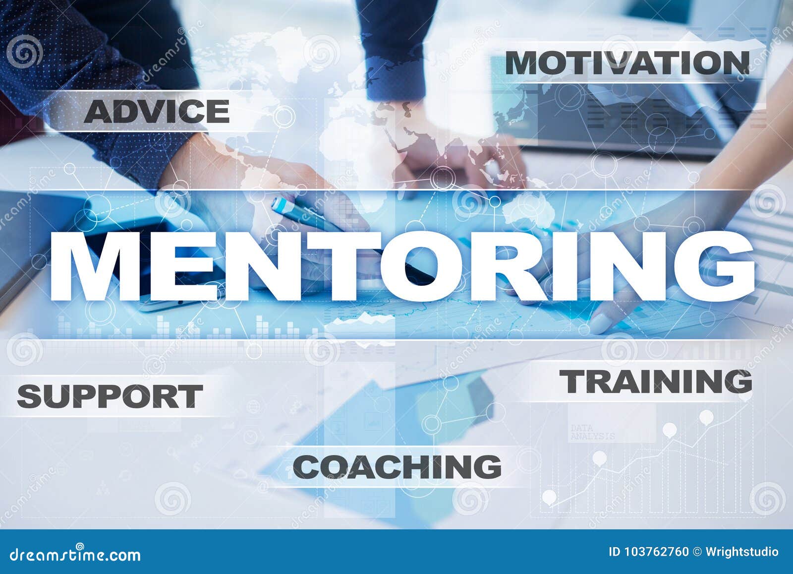 Mentoring on the Virtual Screen. Education Concept. E-Learning. Success ...