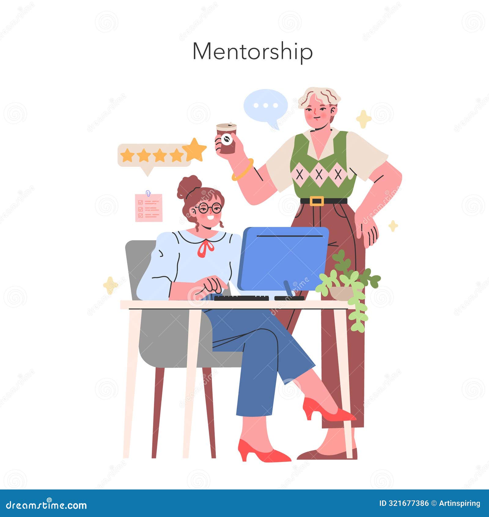 Mentorship Concept Vector Illustration Stock Vector - Illustration of ...