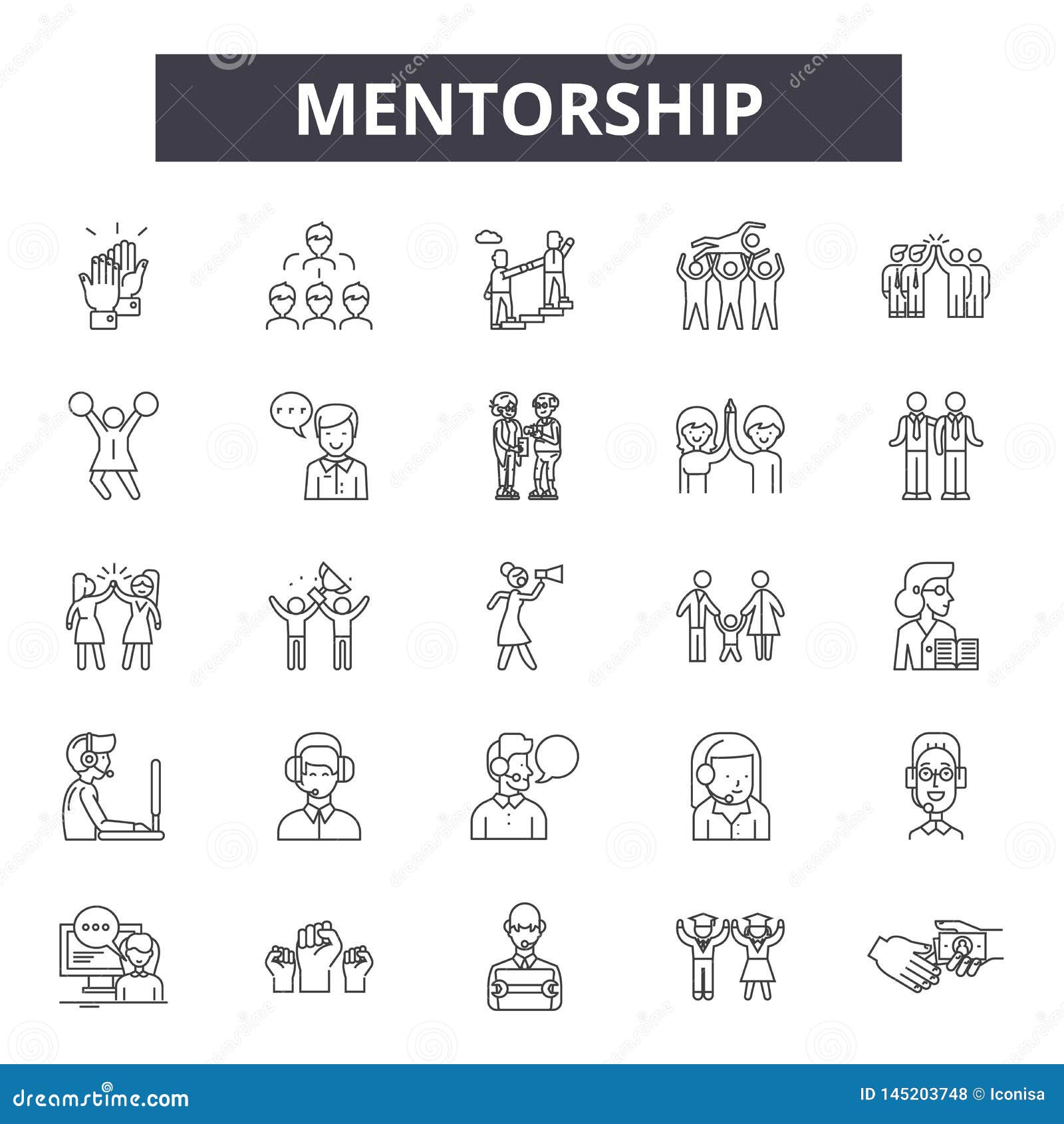 Mentorship Line Icon Concept. Mentorship Vector Linear Illustration ... Mentorship Line Icon Concept. Mentorship Vector Linear Illustration ...