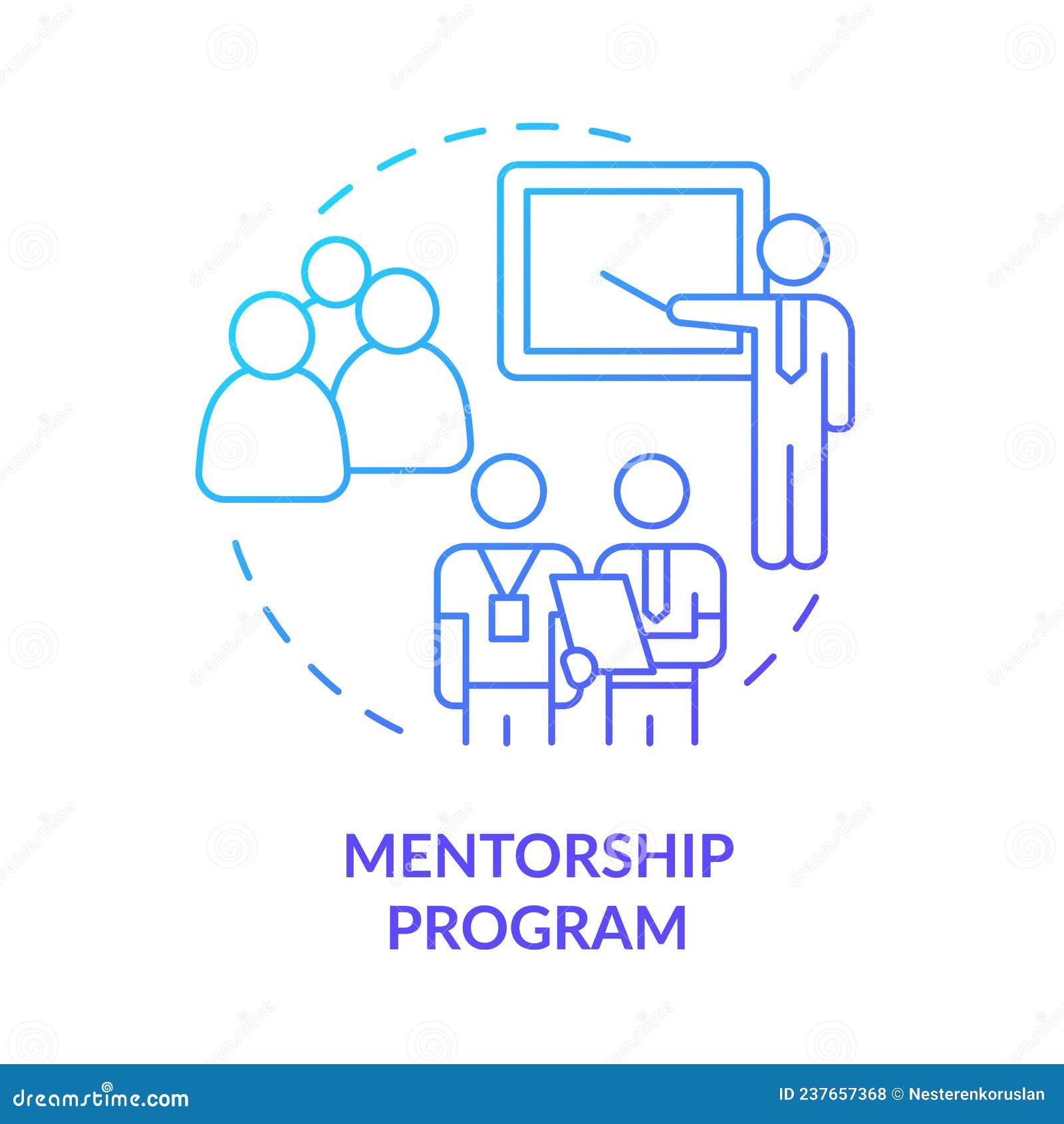 Mentorship Program Blue Gradient Concept Icon Stock Vector ...