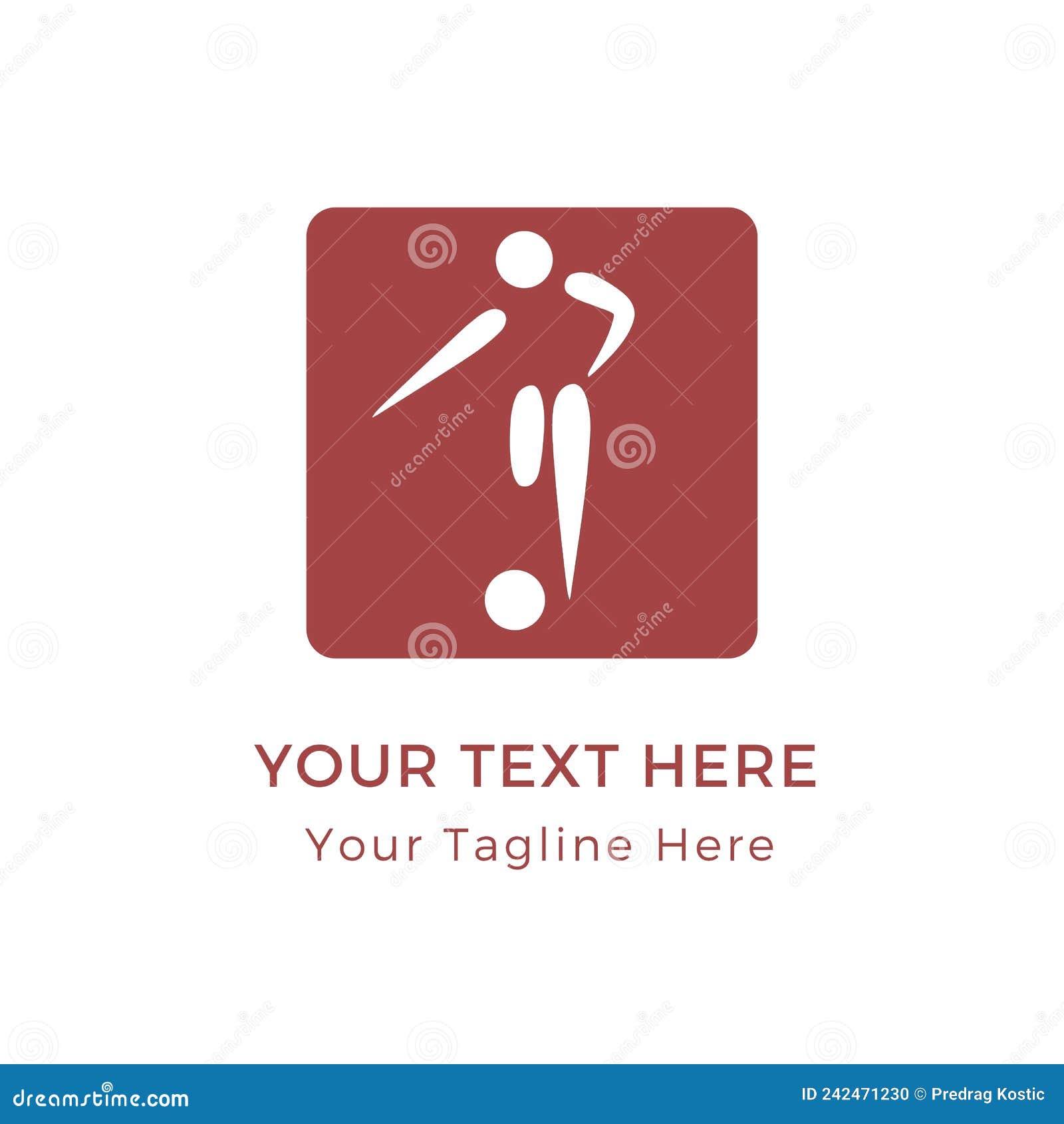 Football Unique Simple Logo Creative Design in Flat Style with Color ...