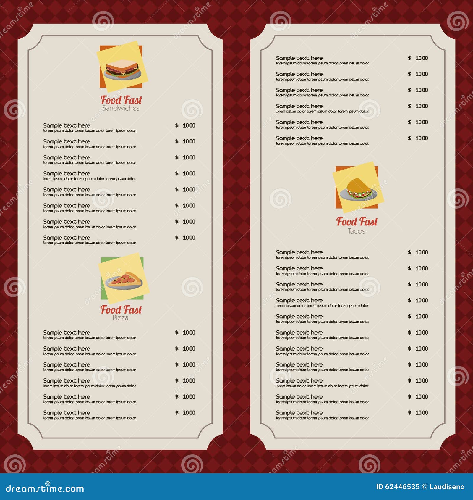 Menu stock vector. Illustration of diet, abstract, delivery - 62446535