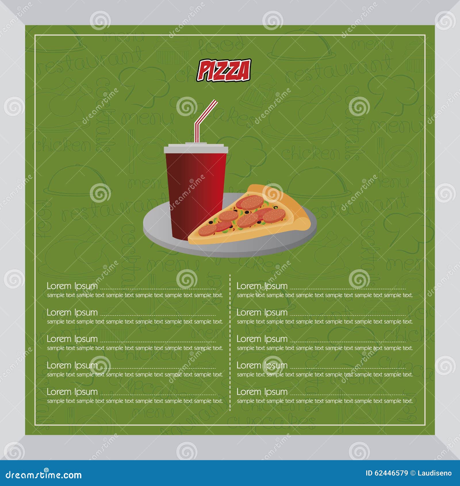 Menu stock vector. Illustration of icon, diet, healthy - 62446579