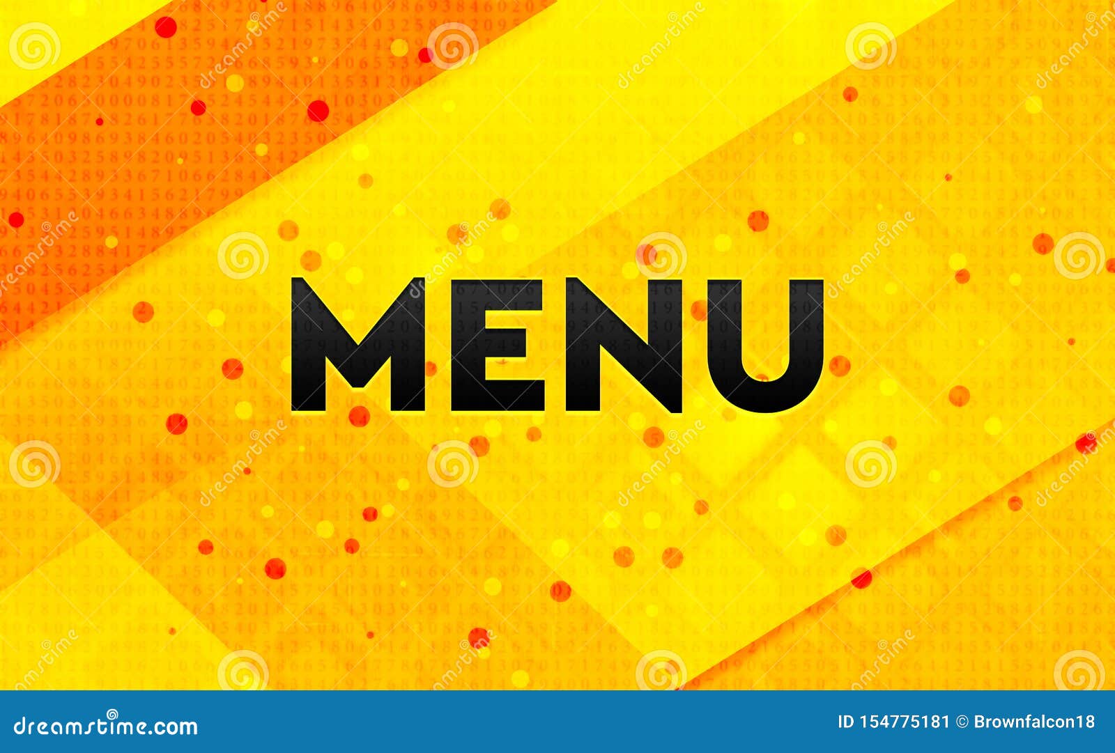 Menu Abstract Digital Banner Yellow Background Stock Illustration ...
