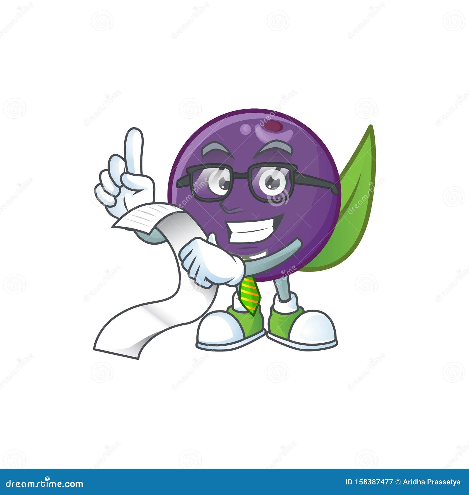 With Menu Acai Berries Cartoon Character with Mascot Stock Vector ...