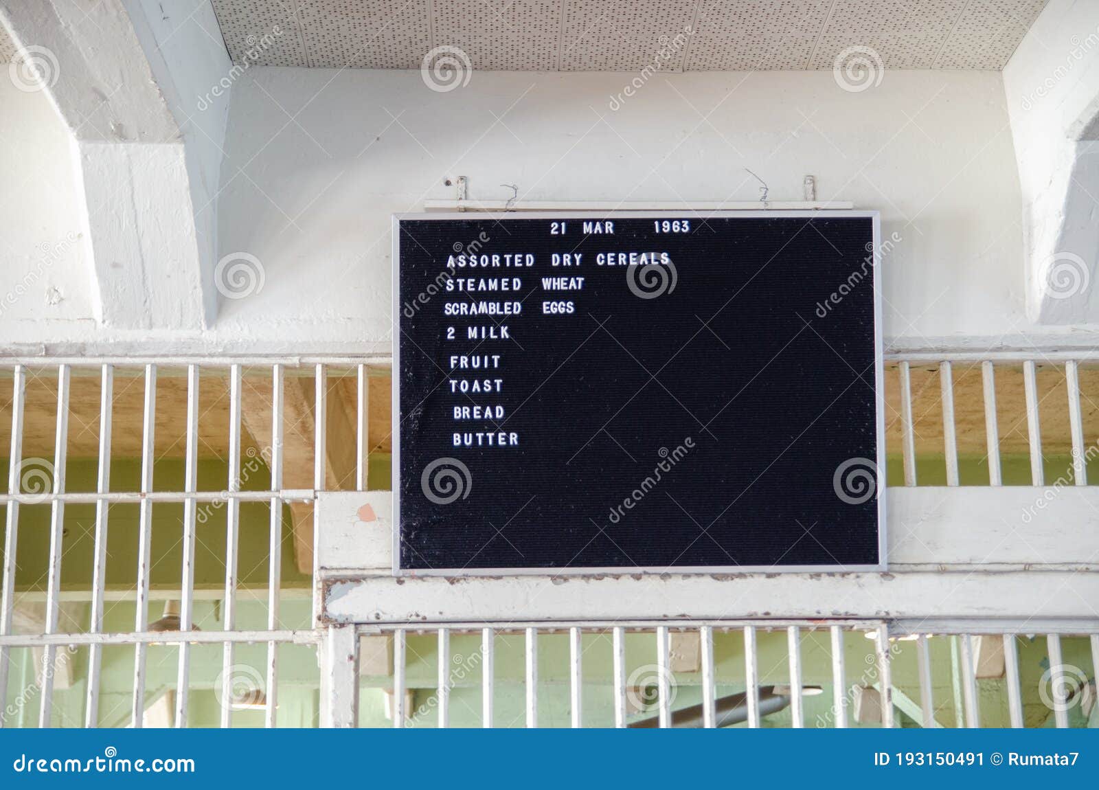 The Menu at Alcatraz Prison Dining Hall Editorial Photo - Image of ...