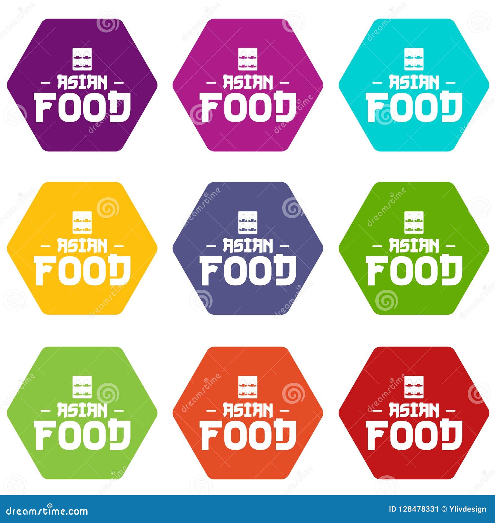 Menu Asian Food Icons Set 9 Vector Stock Vector - Illustration of ...