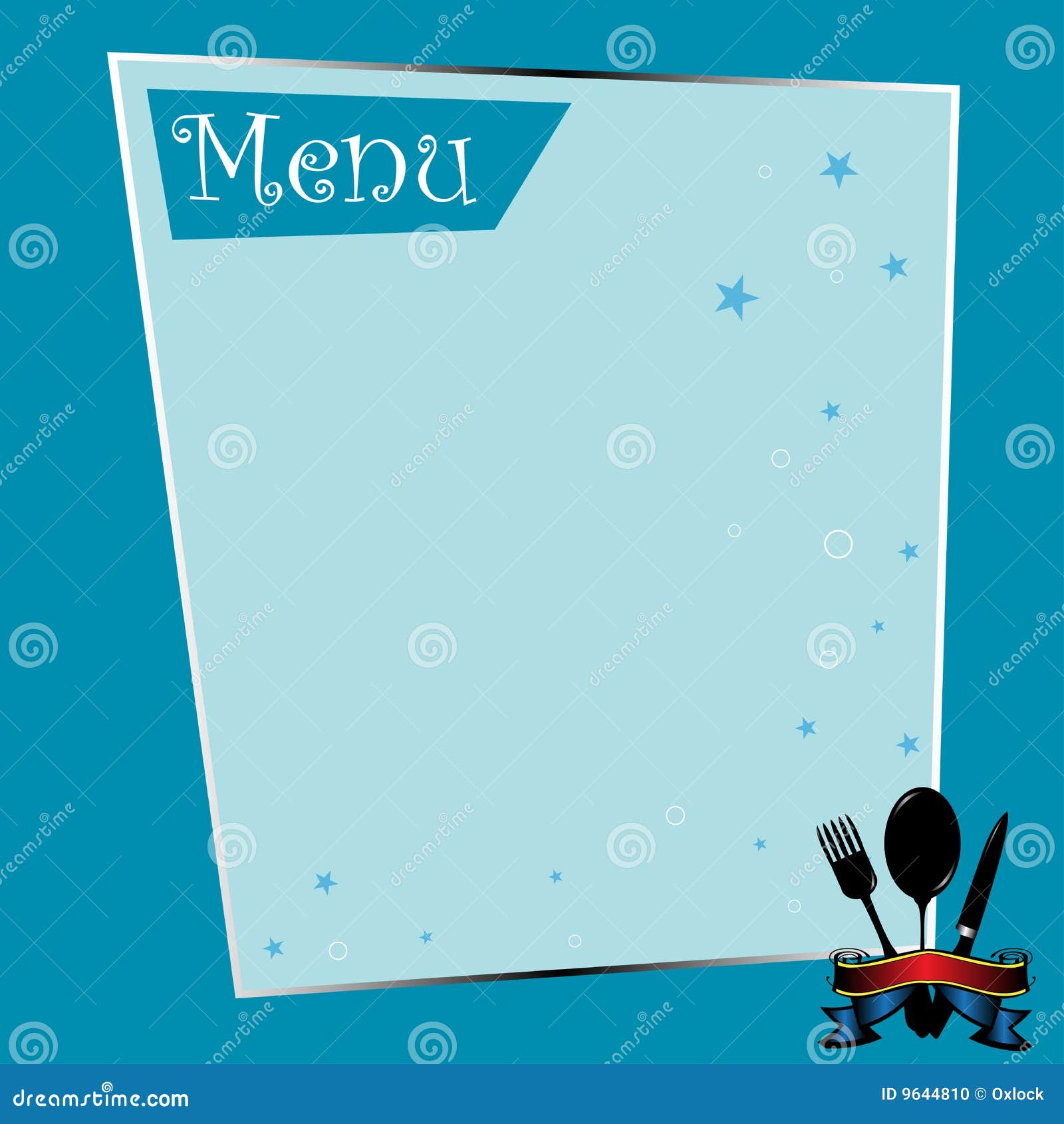 Menu azul do restaurante ilustração do vetor. Ilustração de mealtime ...