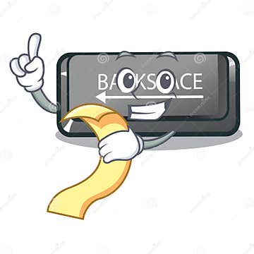 With Menu Backspace Button Installed on Cartoon Keyboard Stock Vector ...