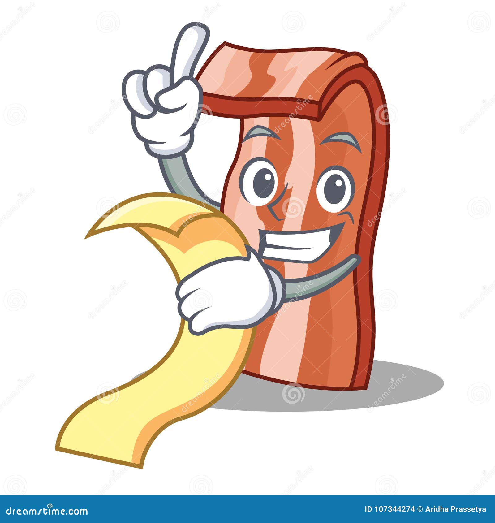 With Menu Bacon Mascot Cartoon Style Stock Vector - Illustration of ...