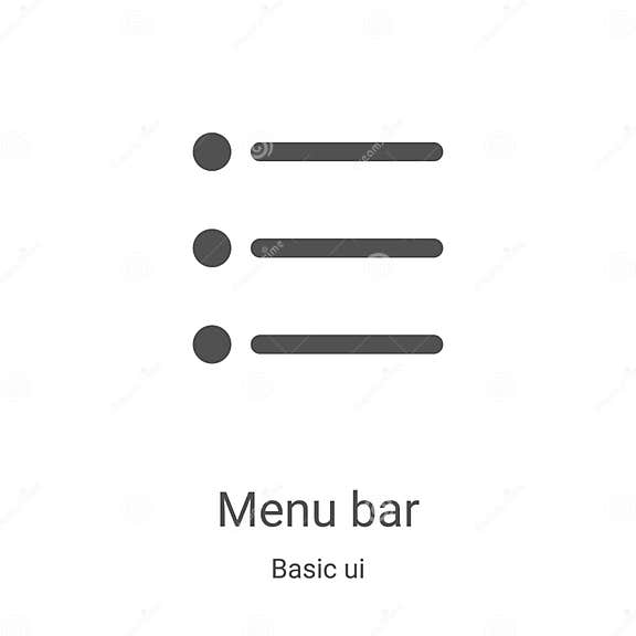 Menu Bar Icon Vector from Basic Ui Collection. Thin Line Menu Bar ...