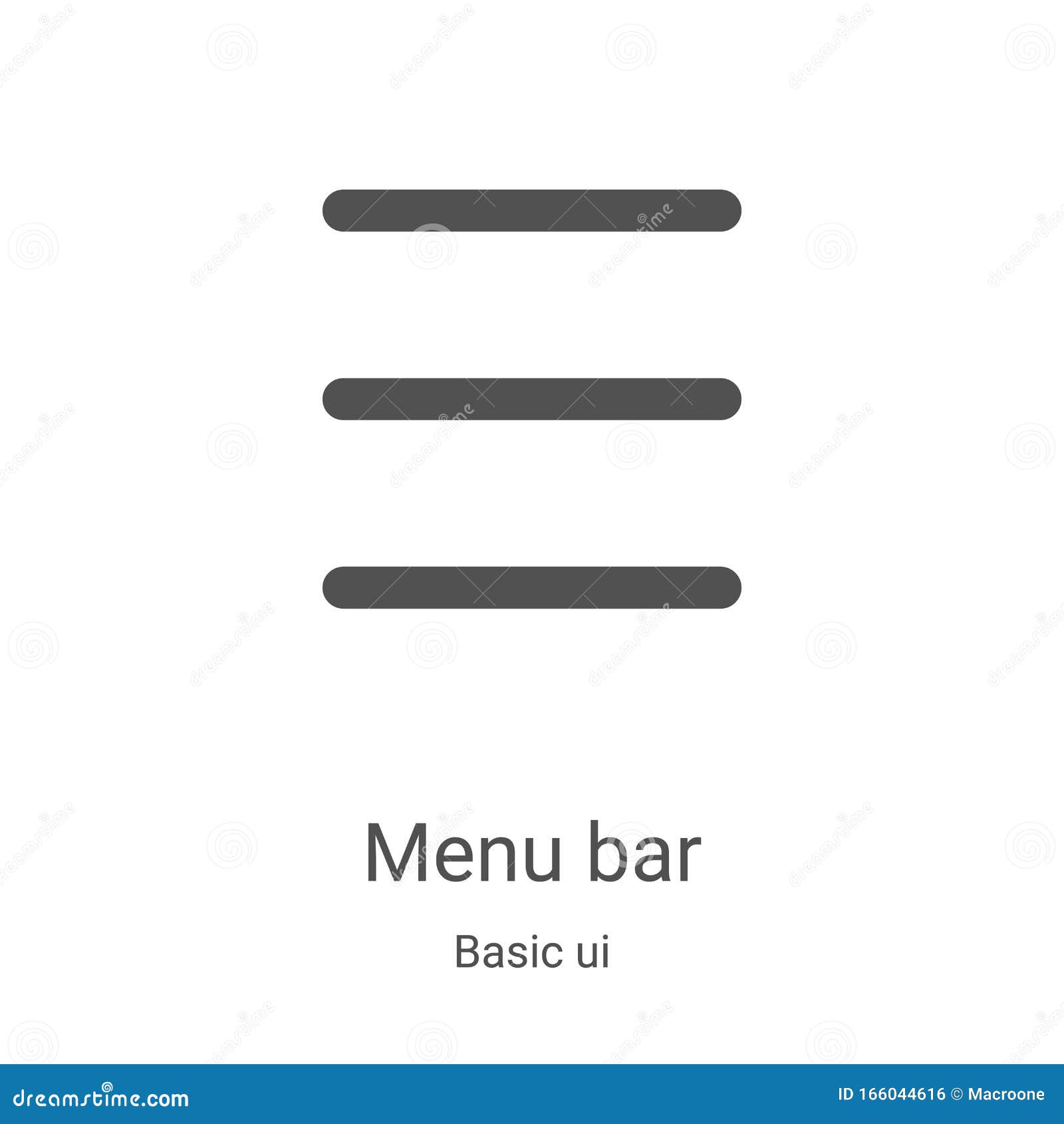 Menu Bar Icon Vector from Basic Ui Collection. Thin Line Menu Bar ...