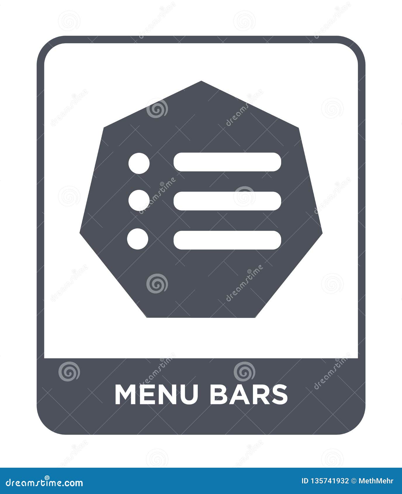 Menu Bars Icon in Trendy Design Style. Menu Bars Icon Isolated on White ...