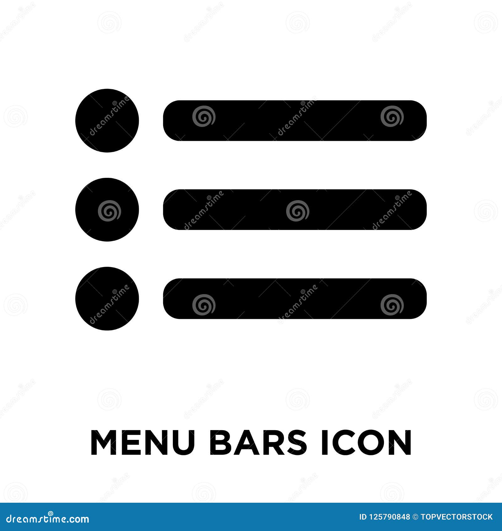 Menu Bars Icon Vector Isolated on White Background, Logo Concept Stock ...