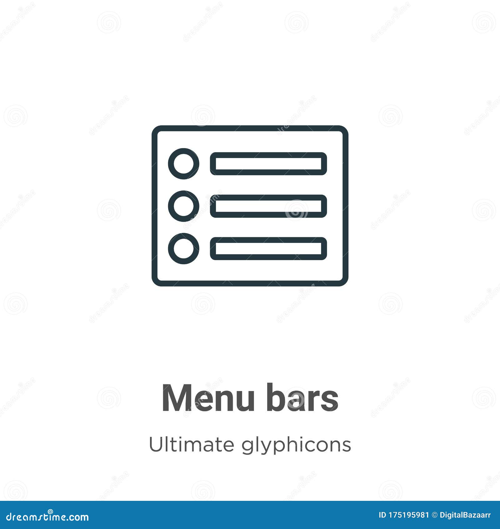 Menu Bars Outline Vector Icon. Thin Line Black Menu Bars Icon, Flat ...