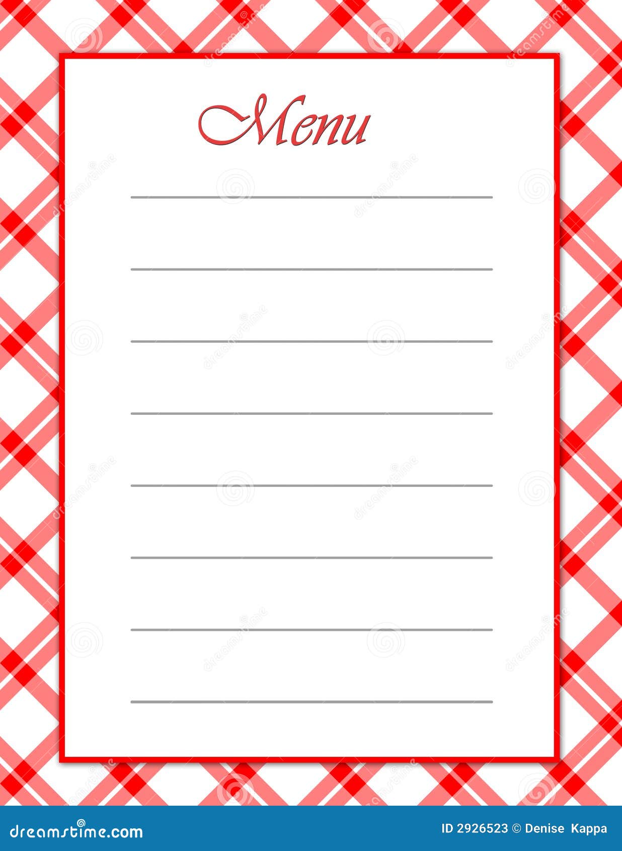 Menu bianco rosso illustrazione di stock. Illustrazione di nero - 2926523