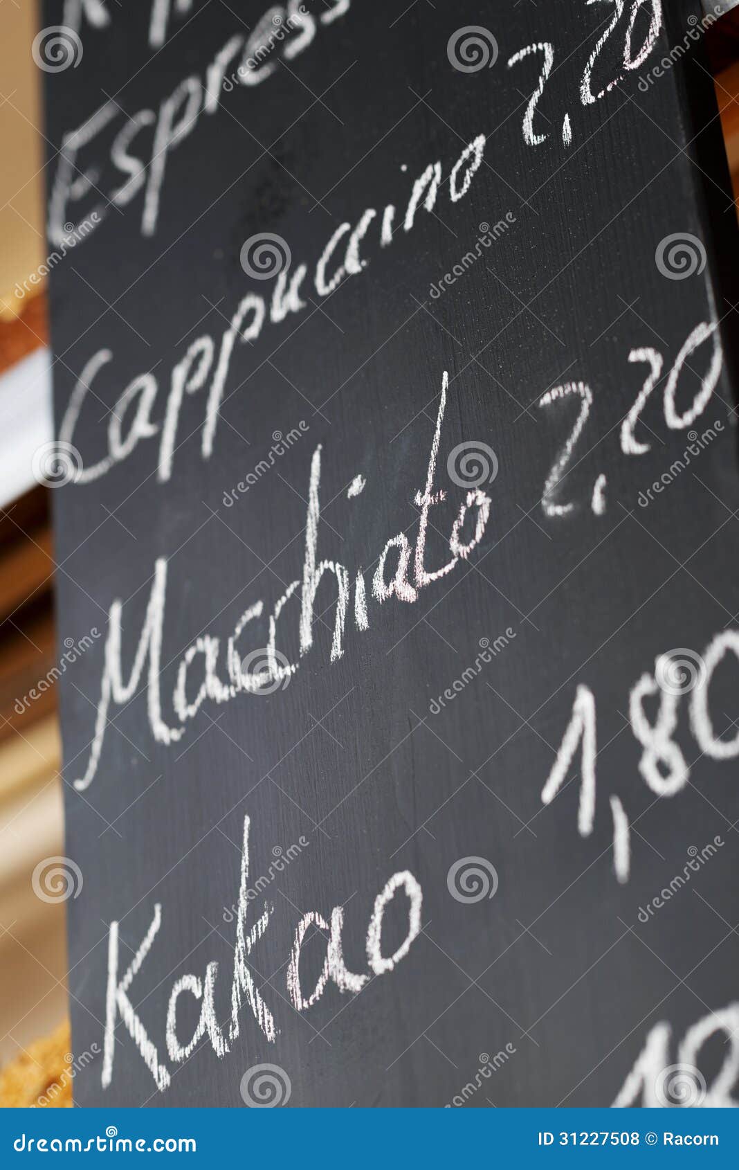 Menu on Blackboard in Coffee Shop Stock Photo - Image of communication ...