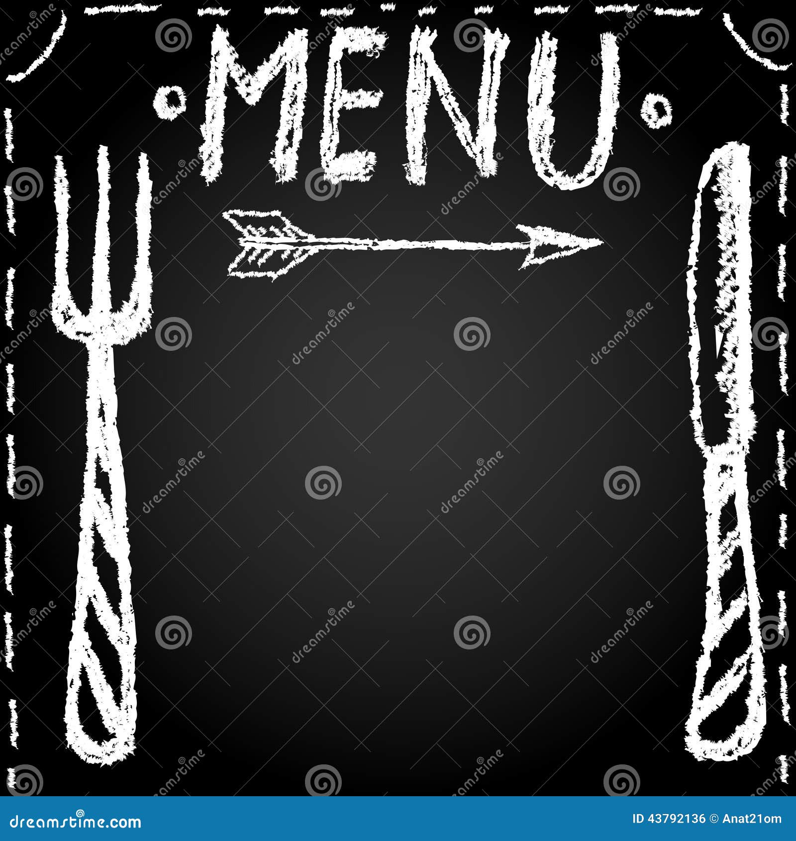 Menu Blank Drawn In Chalk Stock Vector - Image: 43792136