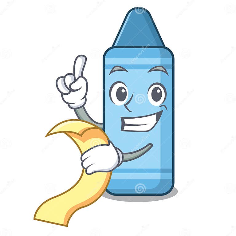 With Menu Blue Crayon in the Character Shape Stock Vector ...