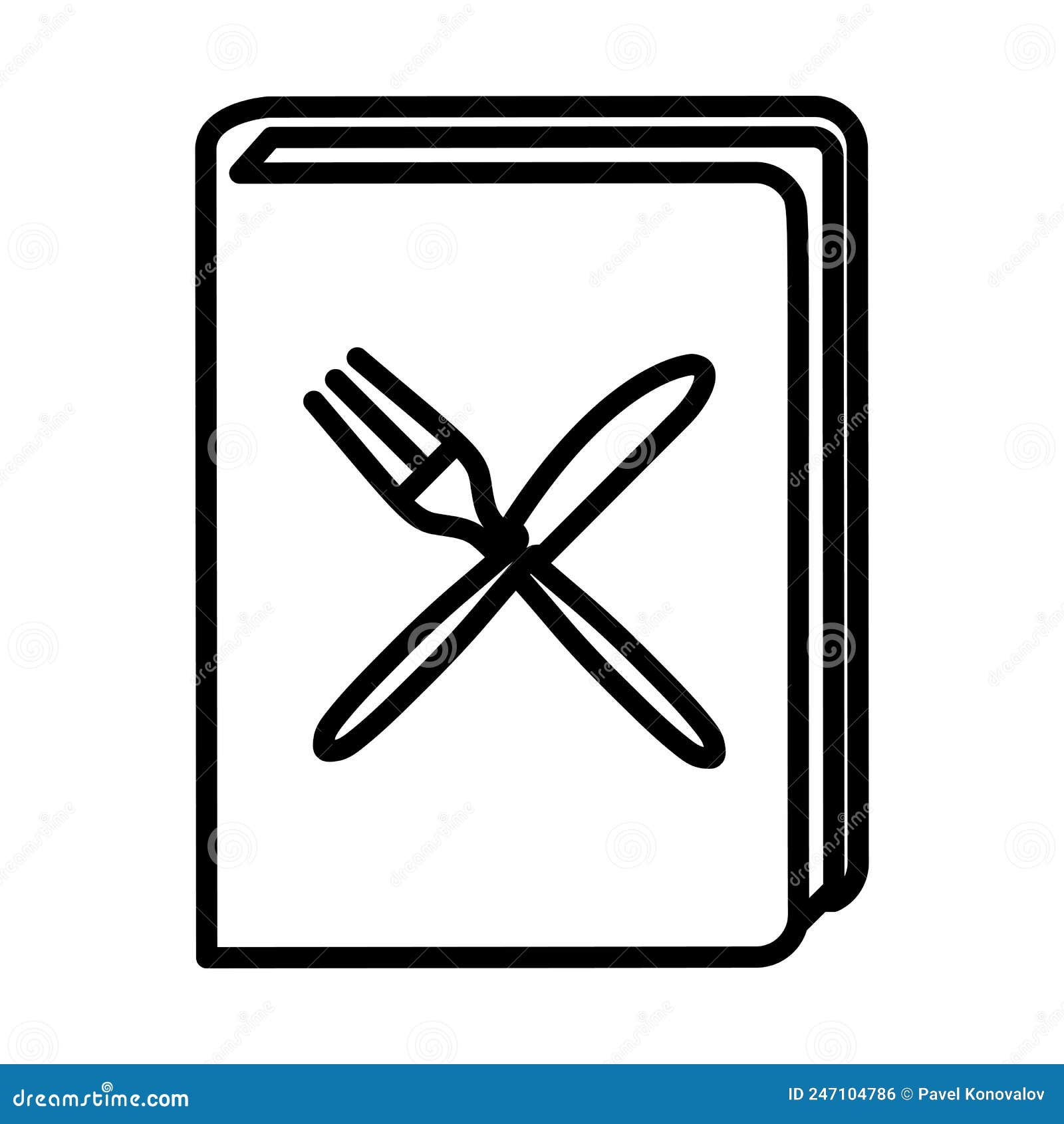 Menu Book Icon stock vector. Illustration of cutlery - 247104786