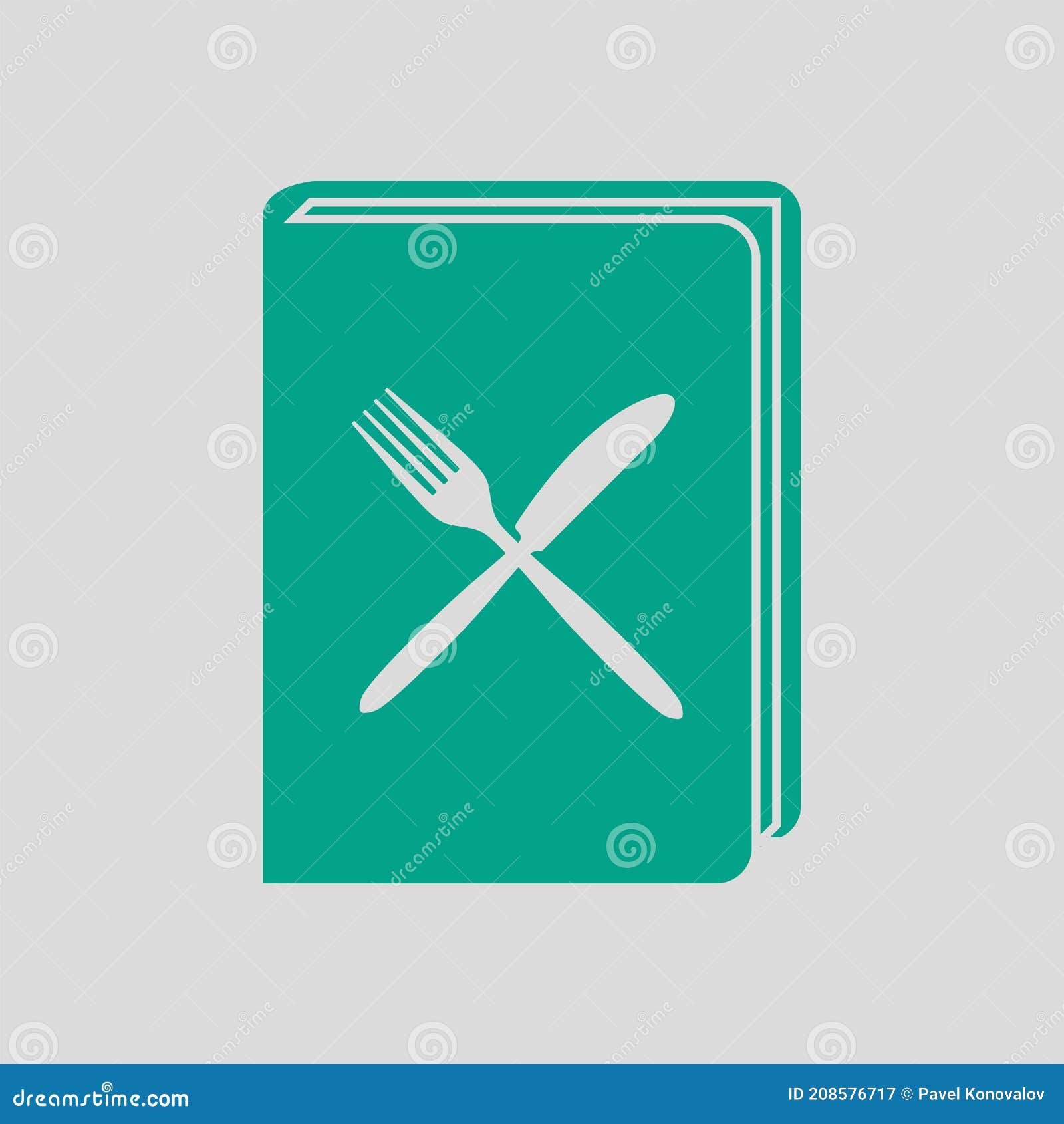 Menu Book Icon stock vector. Illustration of crossed - 208576717