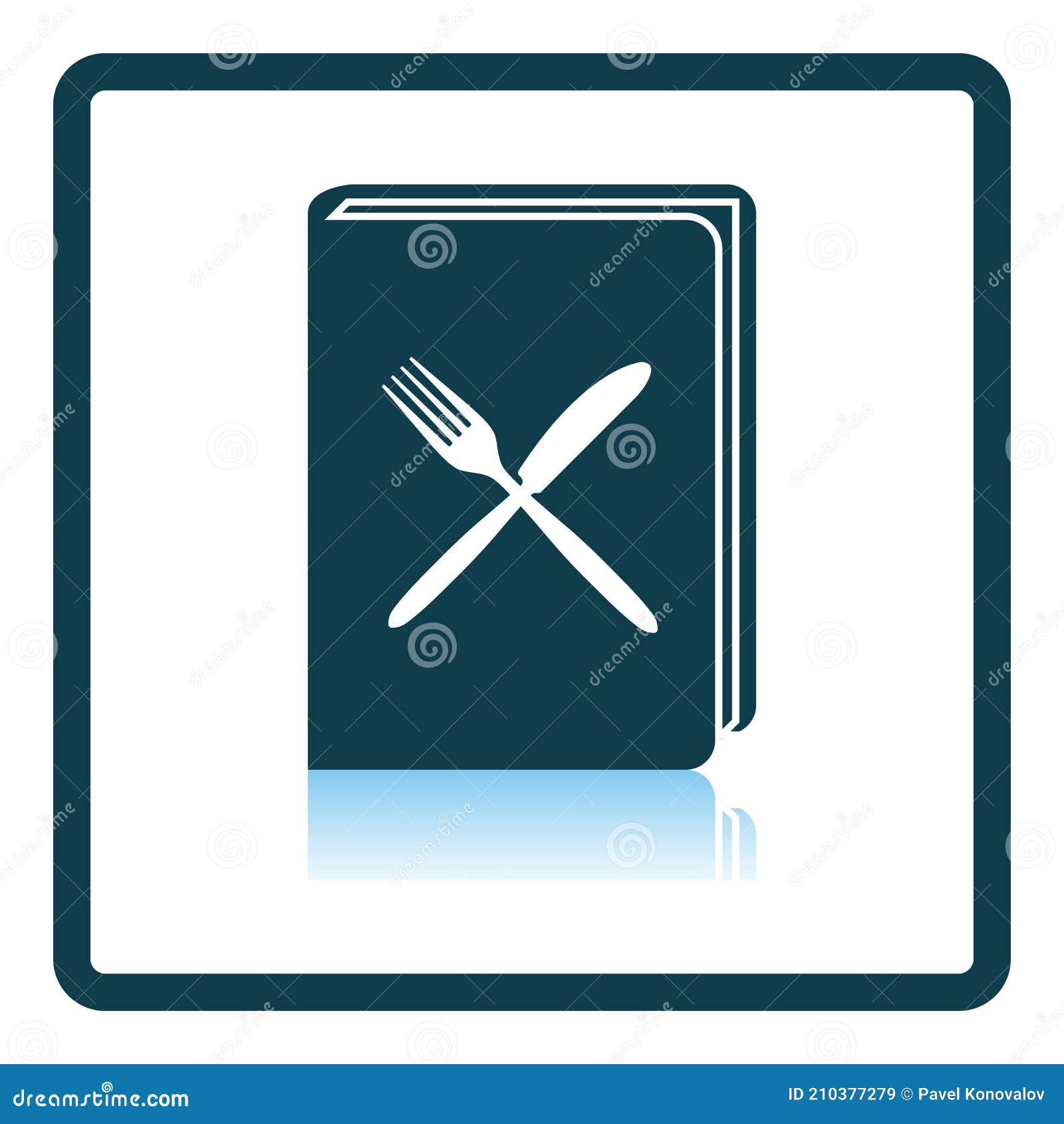 Menu Book Icon stock vector. Illustration of food, crossed - 210377279