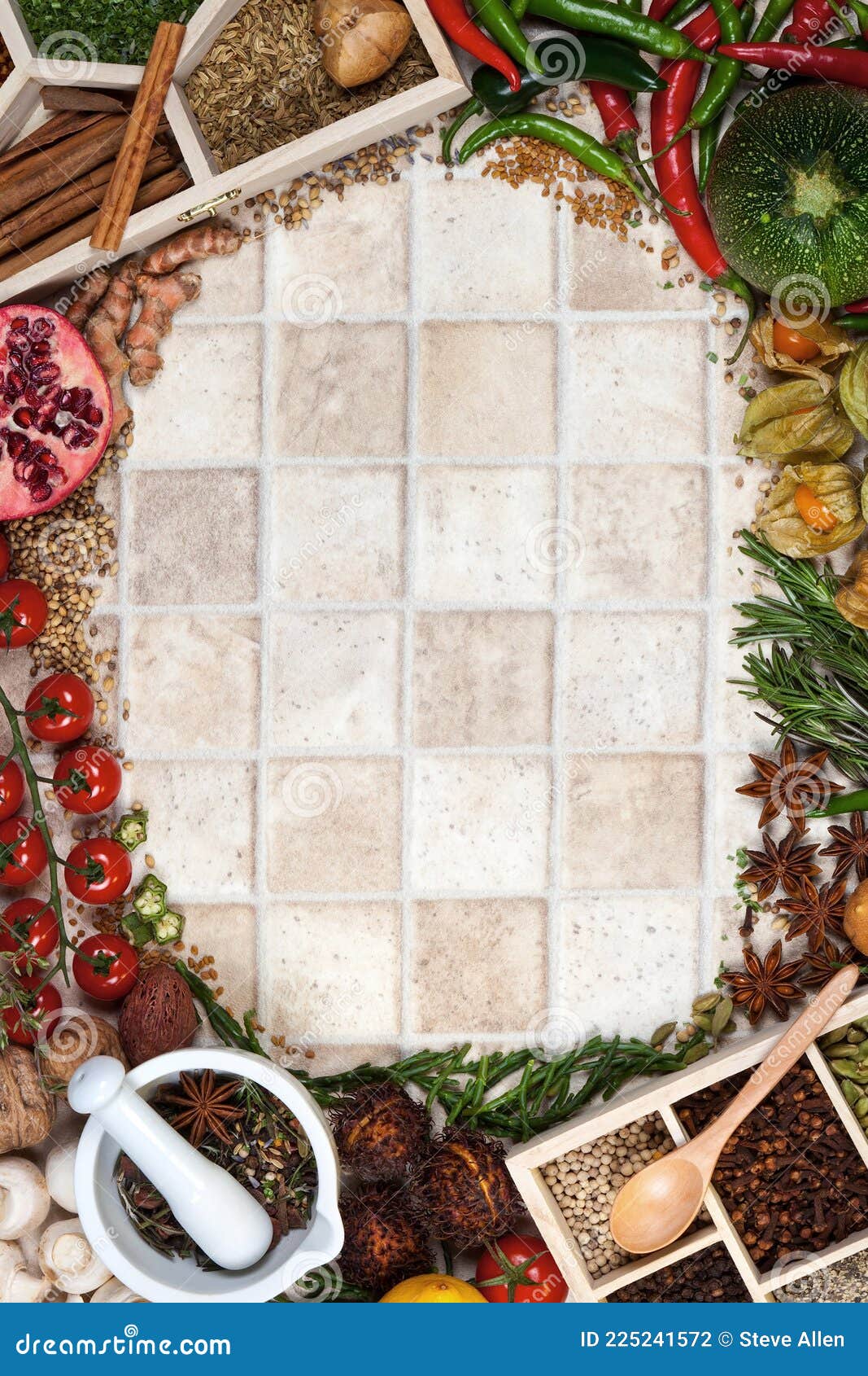 Food and Drink - Menu Border or Background Stock Photo - Image of herbs ...