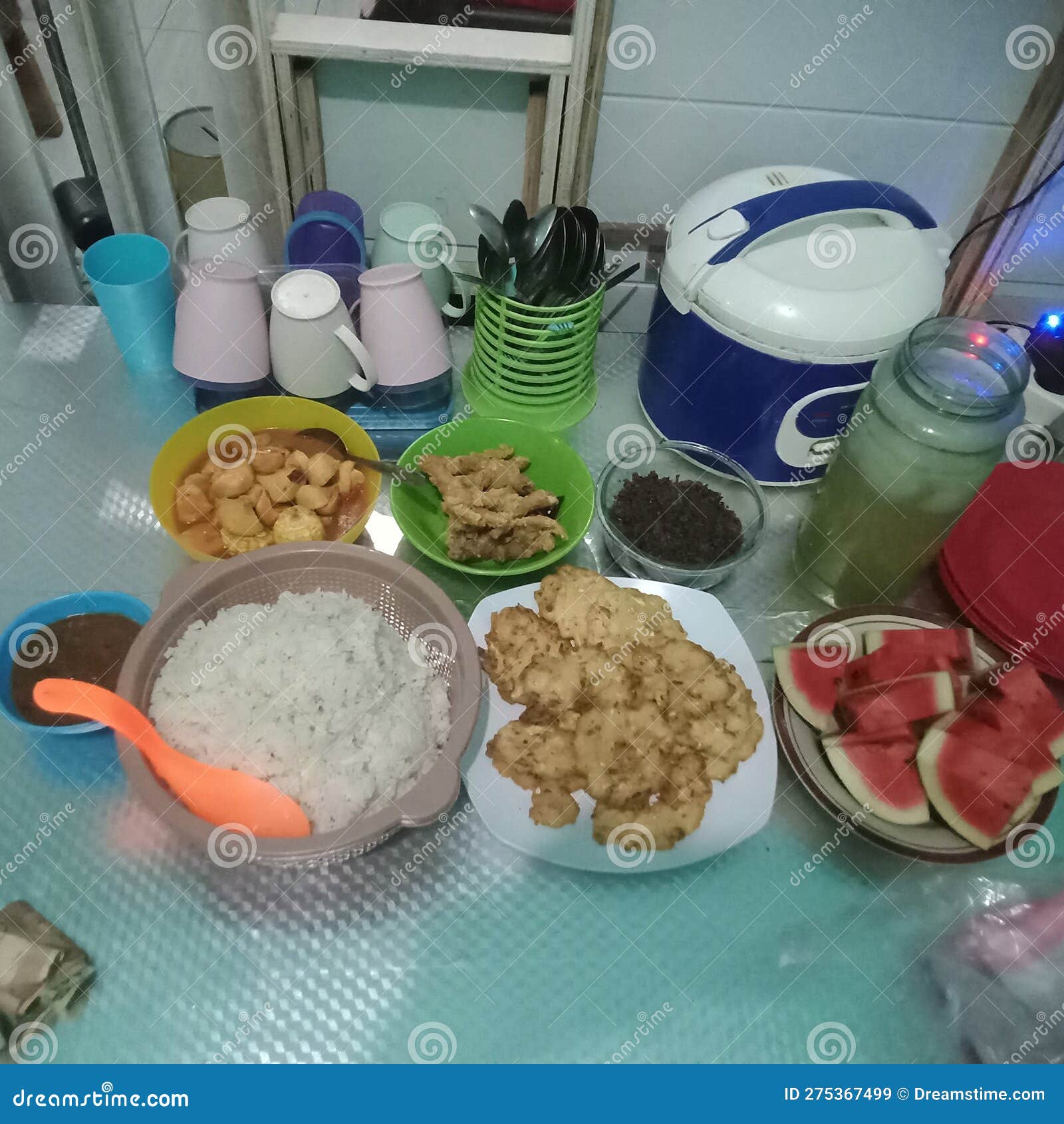 Menu Buka Puasa Sunda Indonesia Stock Image - Image of menu, buka ...