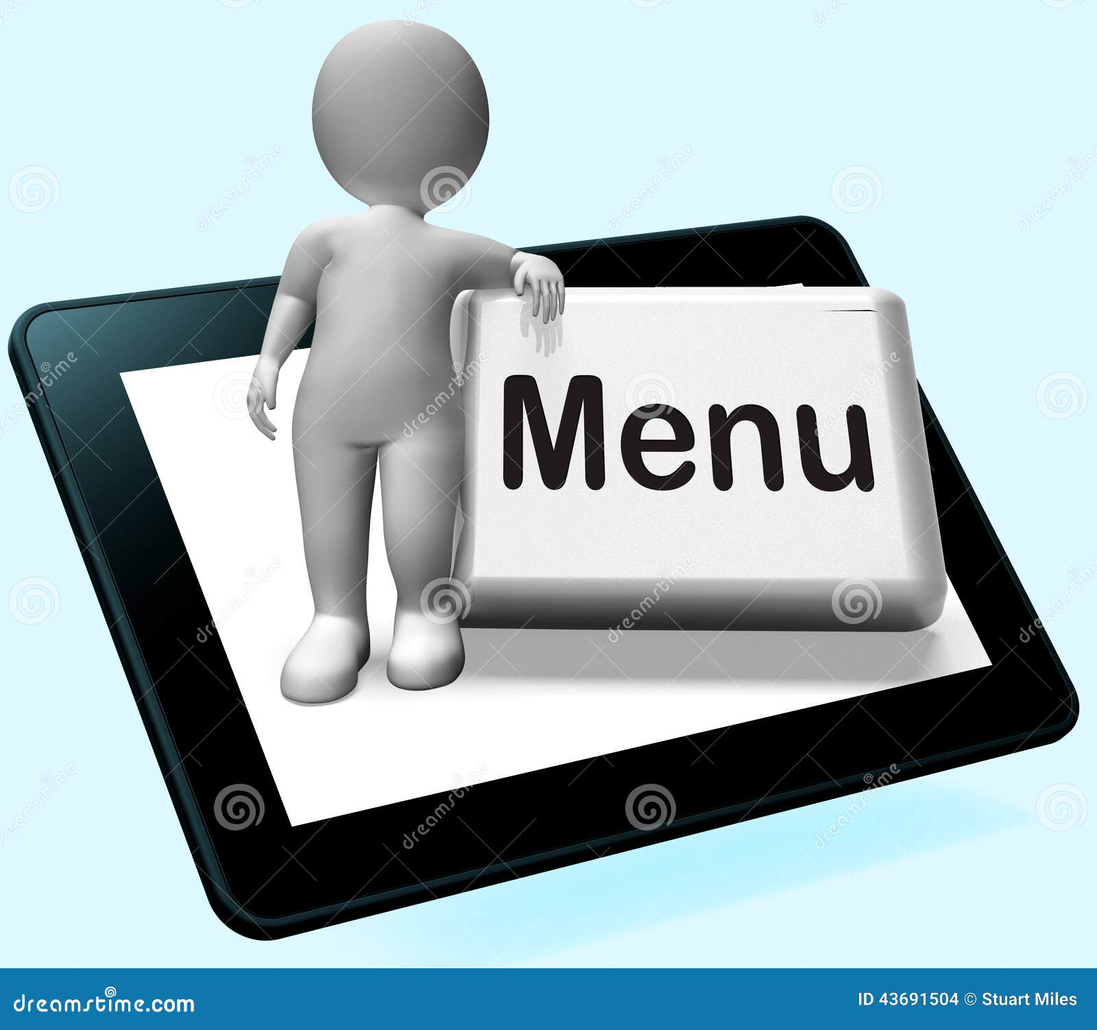Menu Button with Character Shows Ordering Food Menus Online Stock ...