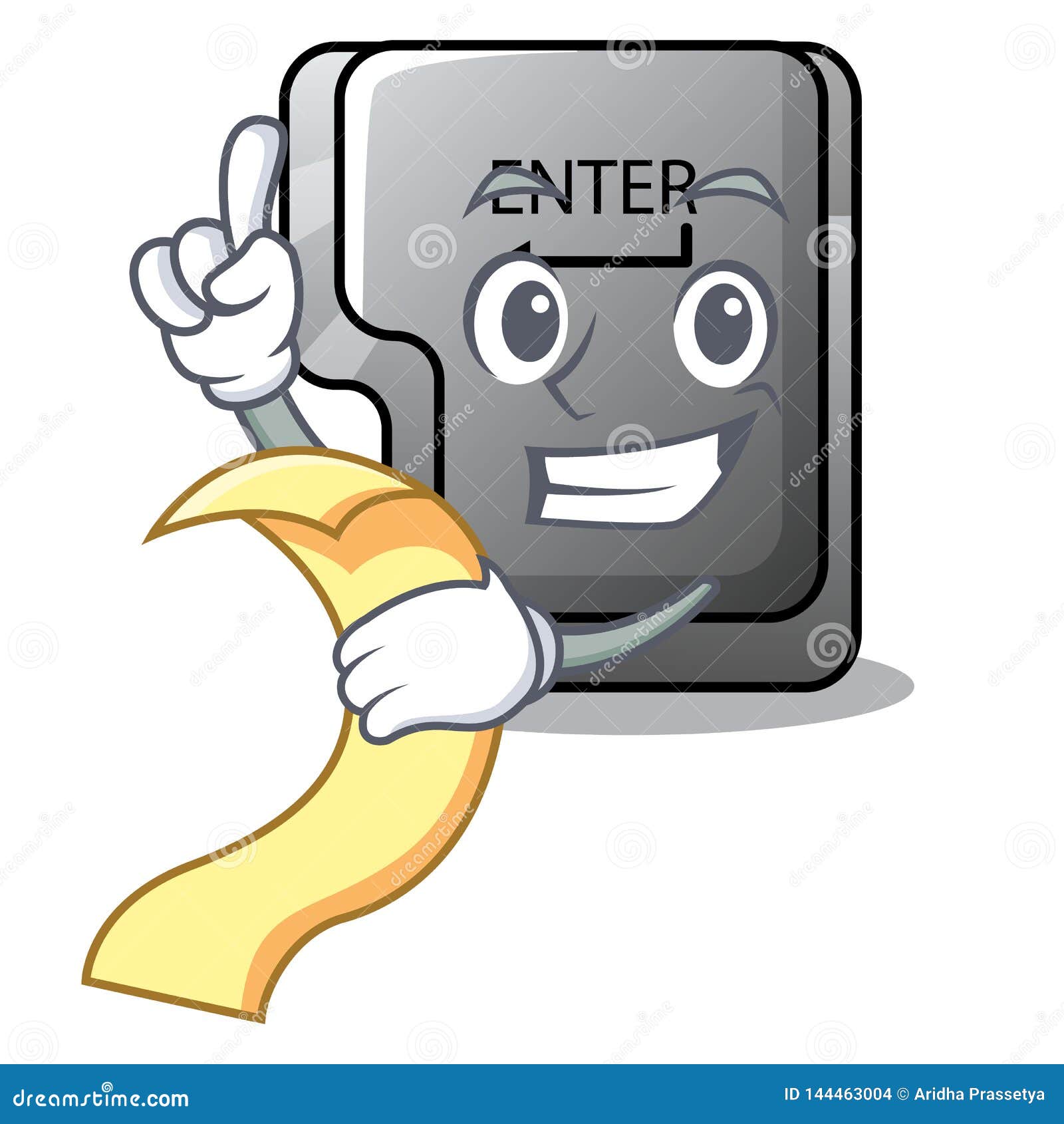 With Menu Button Enter Isolated in the Cartoon Stock Vector ...