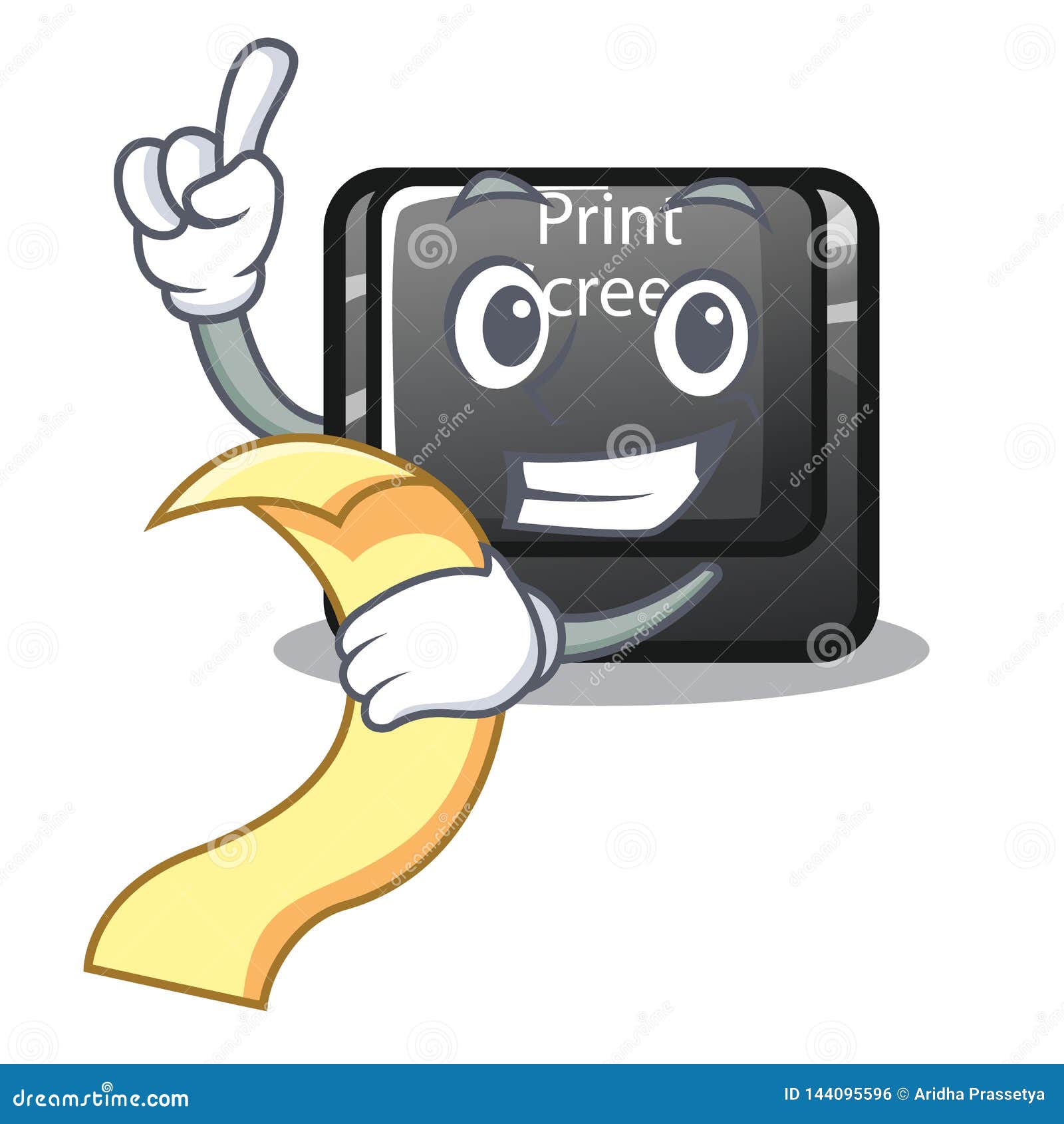 With Menu Button Print Screen Isolated with Cartoon Stock Vector ...