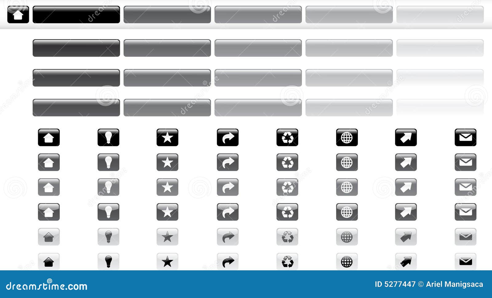 Menu Buttons Black Collection Stock Vector - Illustration of computer ...