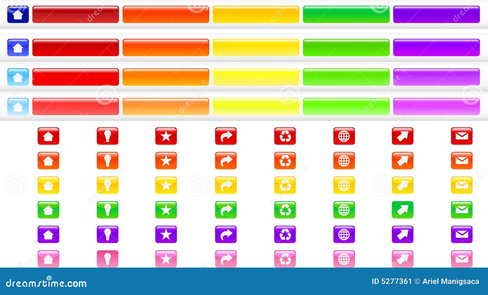 Menu Buttons Color Collection Stock Vector - Illustration of orange ...