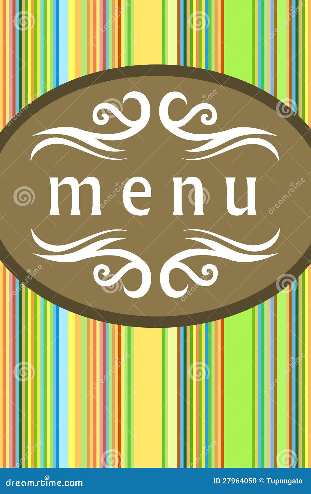 Menu card stock vector. Illustration of card, colorful - 27964050