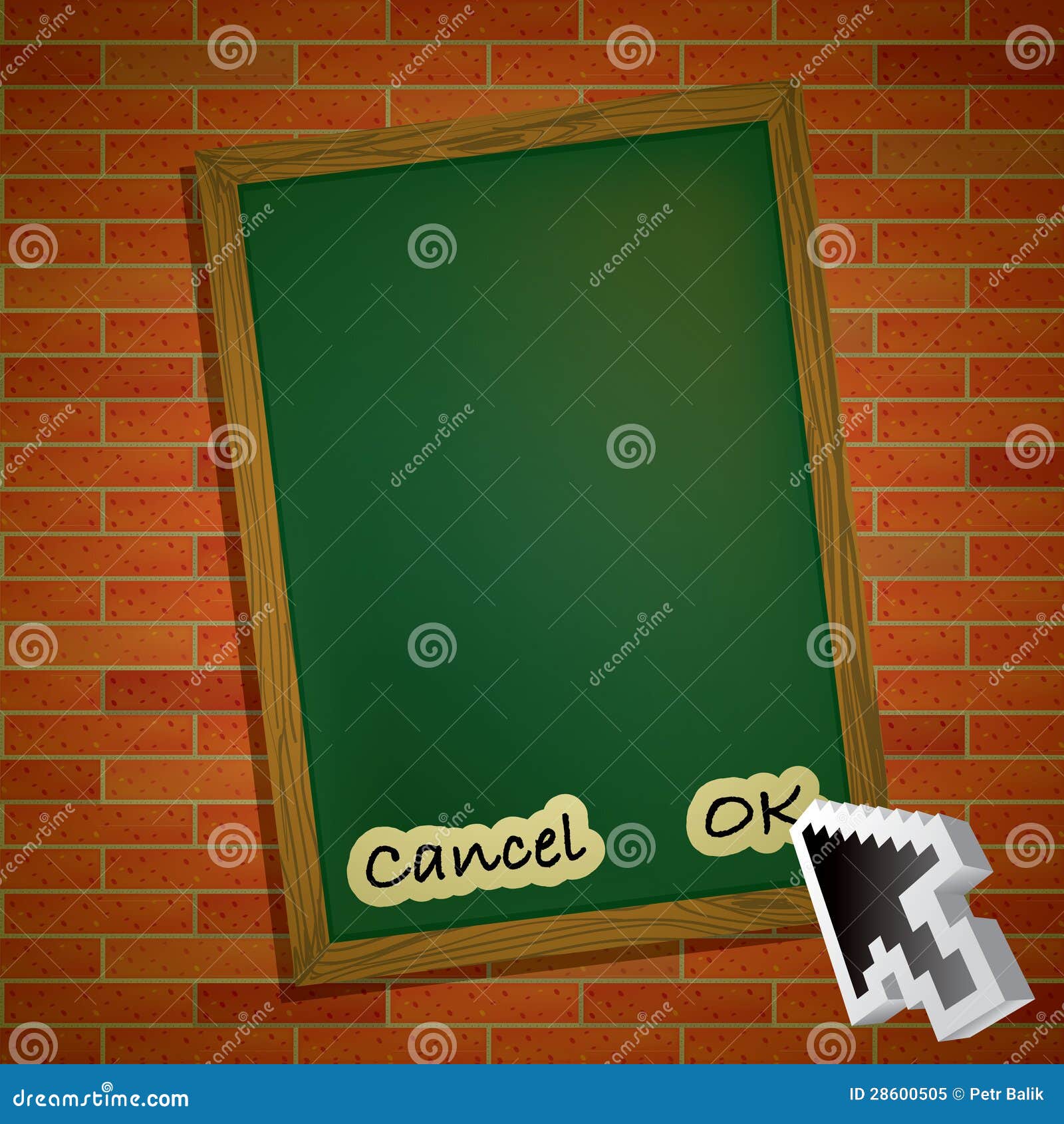 Menu card on brick wall stock illustration. Illustration of banner ...