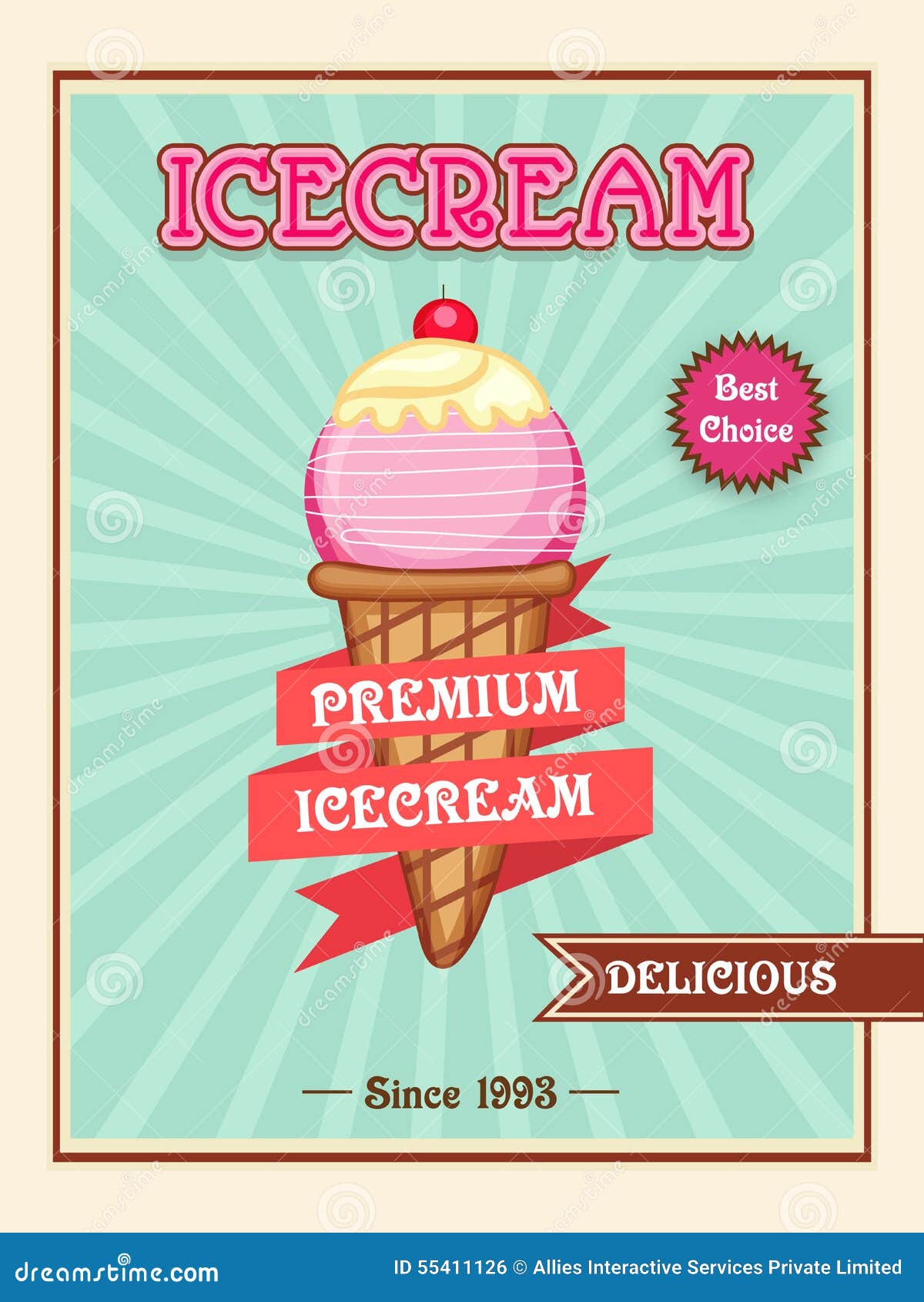 Menu Card Design for Ice Cream. Stock Illustration - Illustration of ...