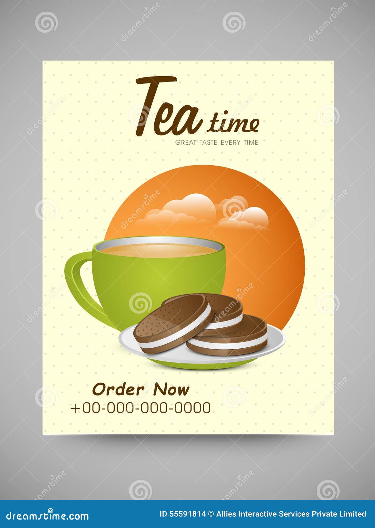 Menu Card Design for Tea Time. Stock Illustration - Illustration of ...