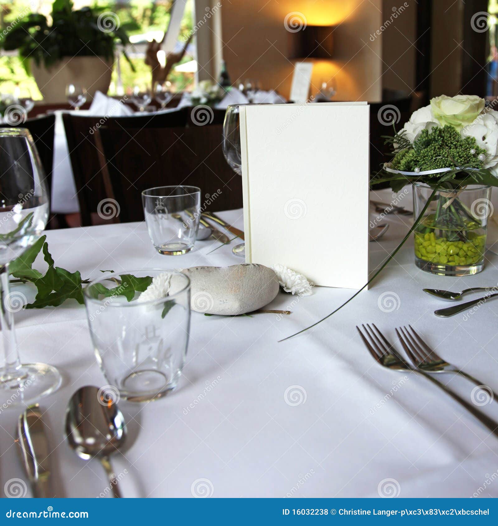 Menu Card on an Elegantly Set Table Stock Photo - Image of menu, tables ...