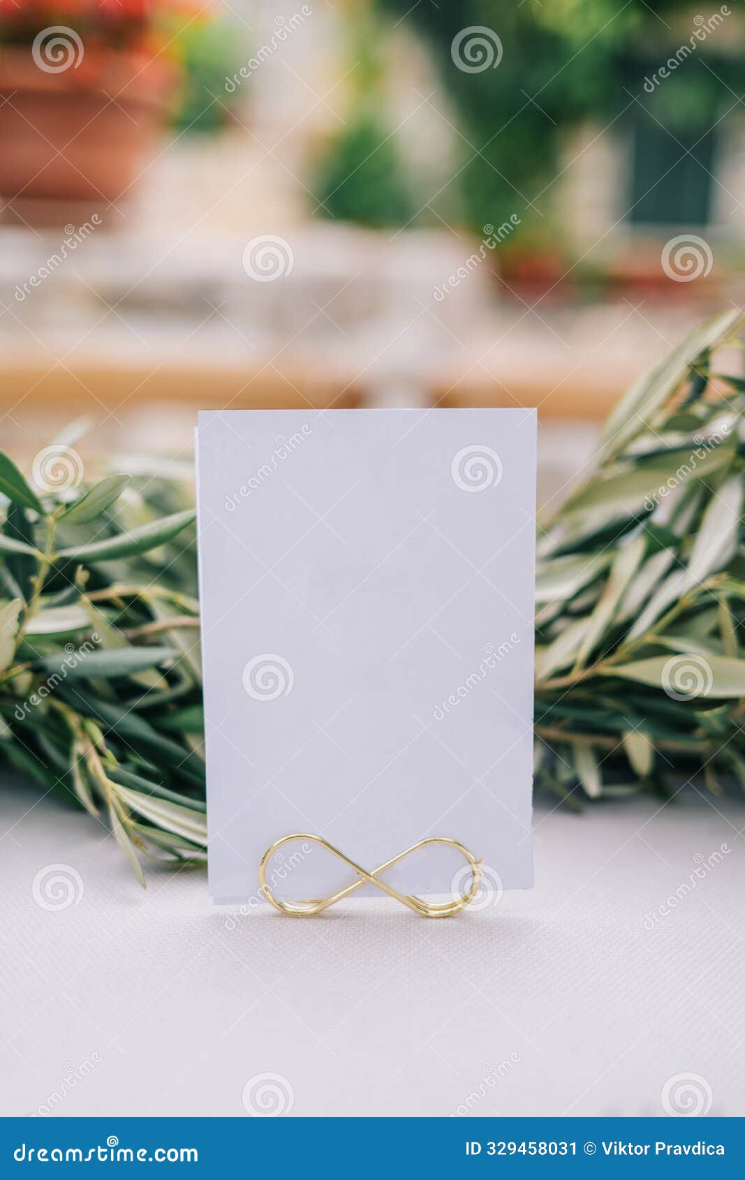 Menu Card with Festive Wedding Table Setting Stock Image - Image of ...