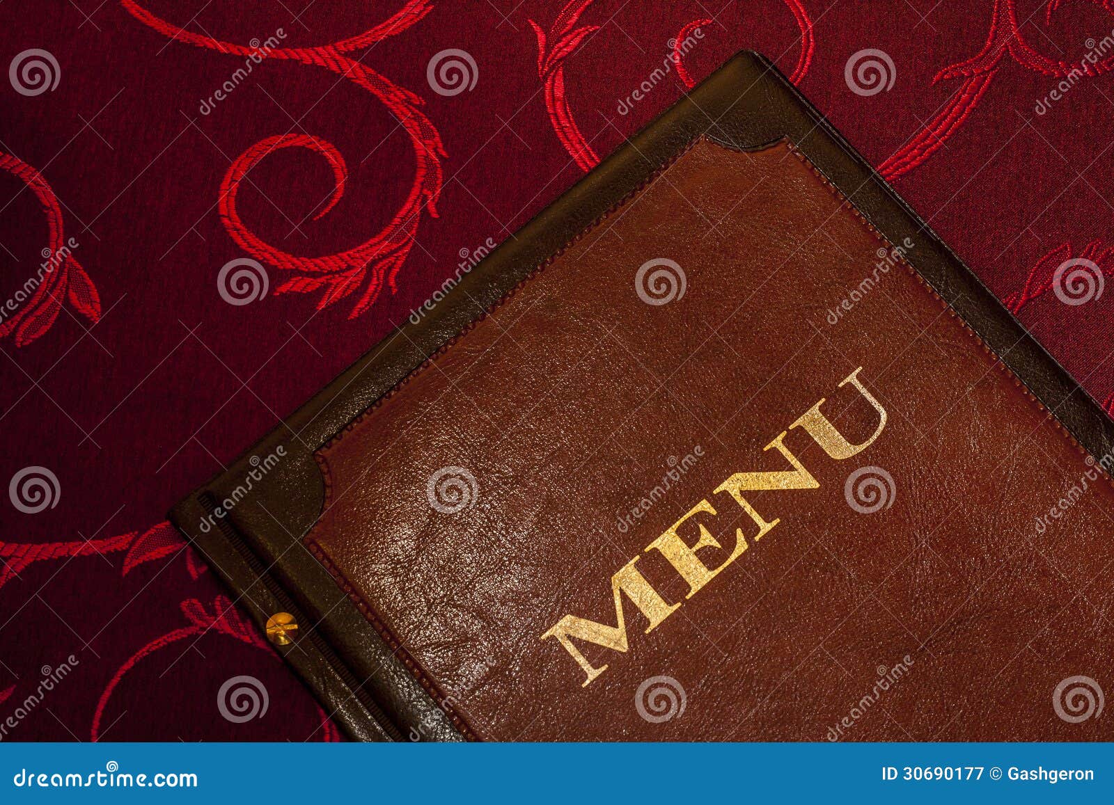 Menu Card in Leather Cover. Stock Image - Image of setting, leather ...