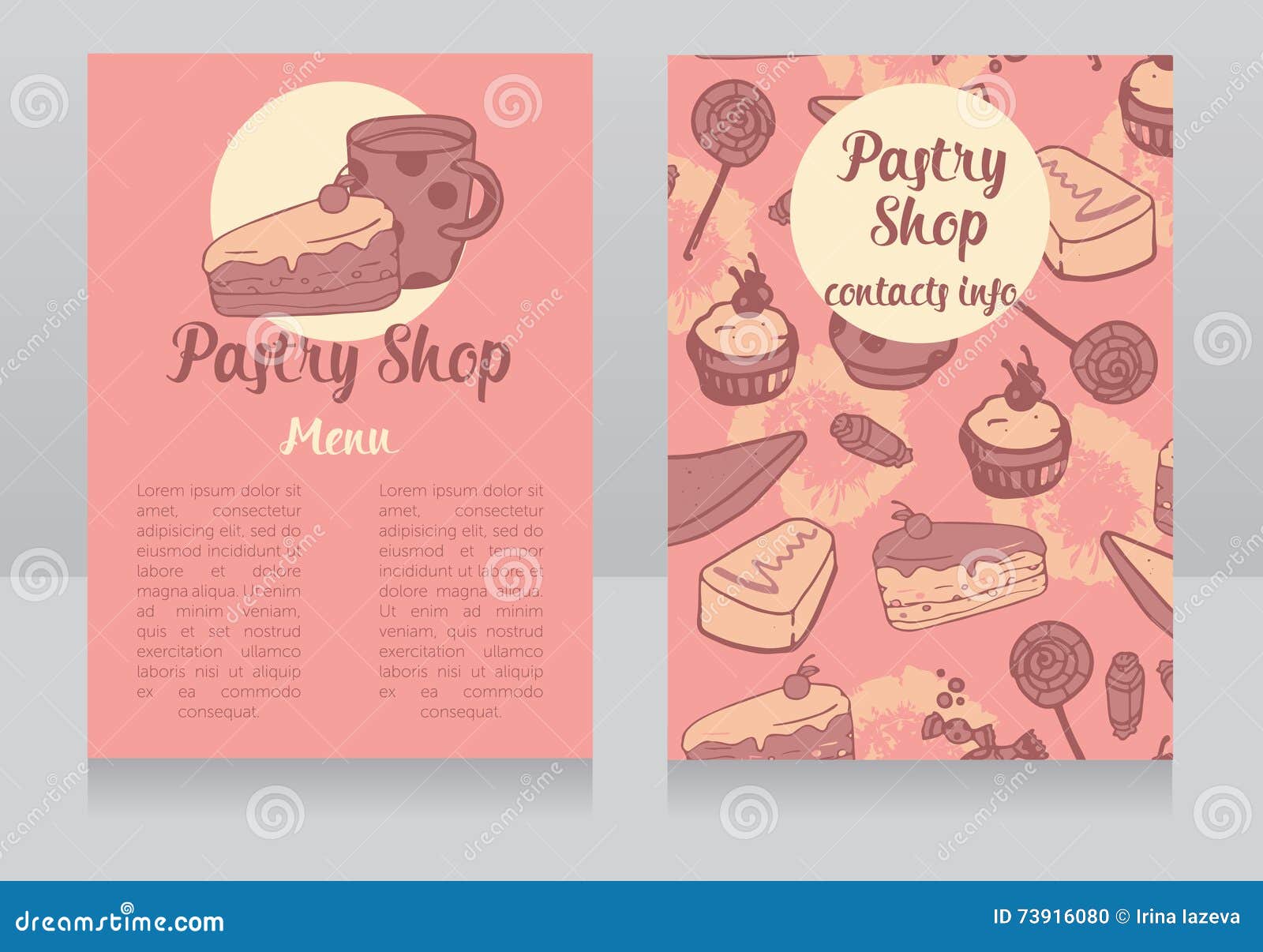 Menu Card For Pastry Shop Stock Vector Illustration Of Cappuccino 73916080