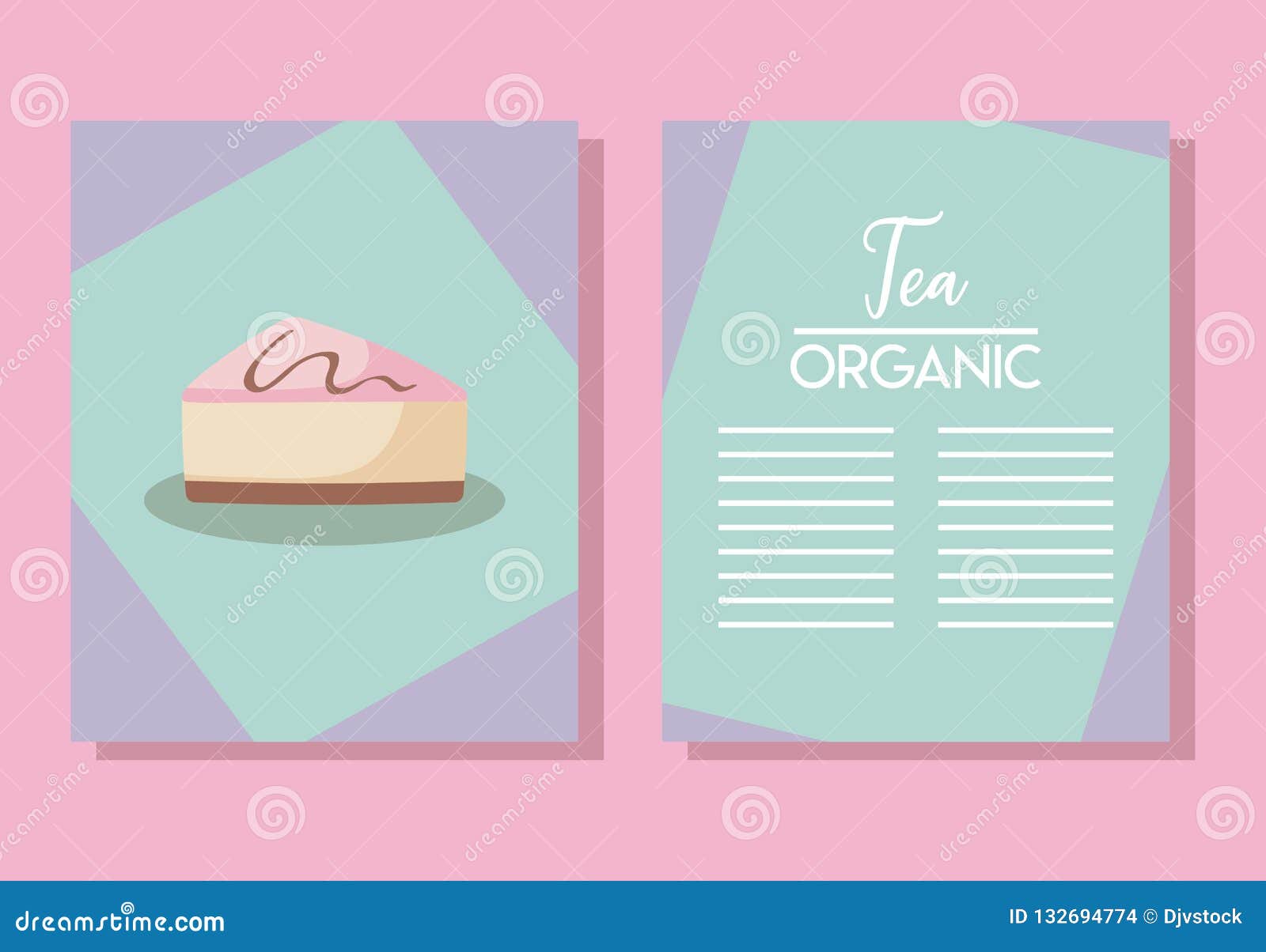 Menu card with slice cake stock vector. Illustration of confectionery ...