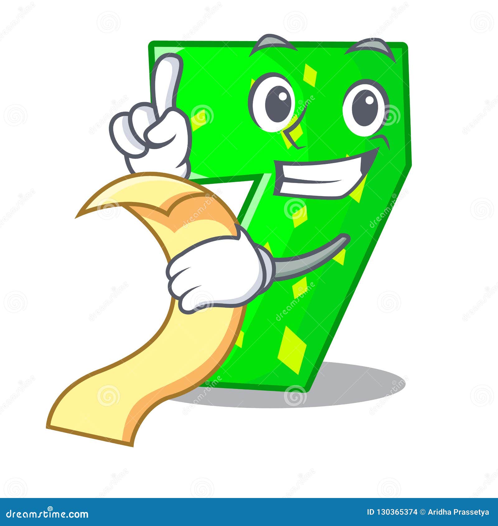 With Menu Cartoon Number Seven on Stone Wall Stock Vector ...